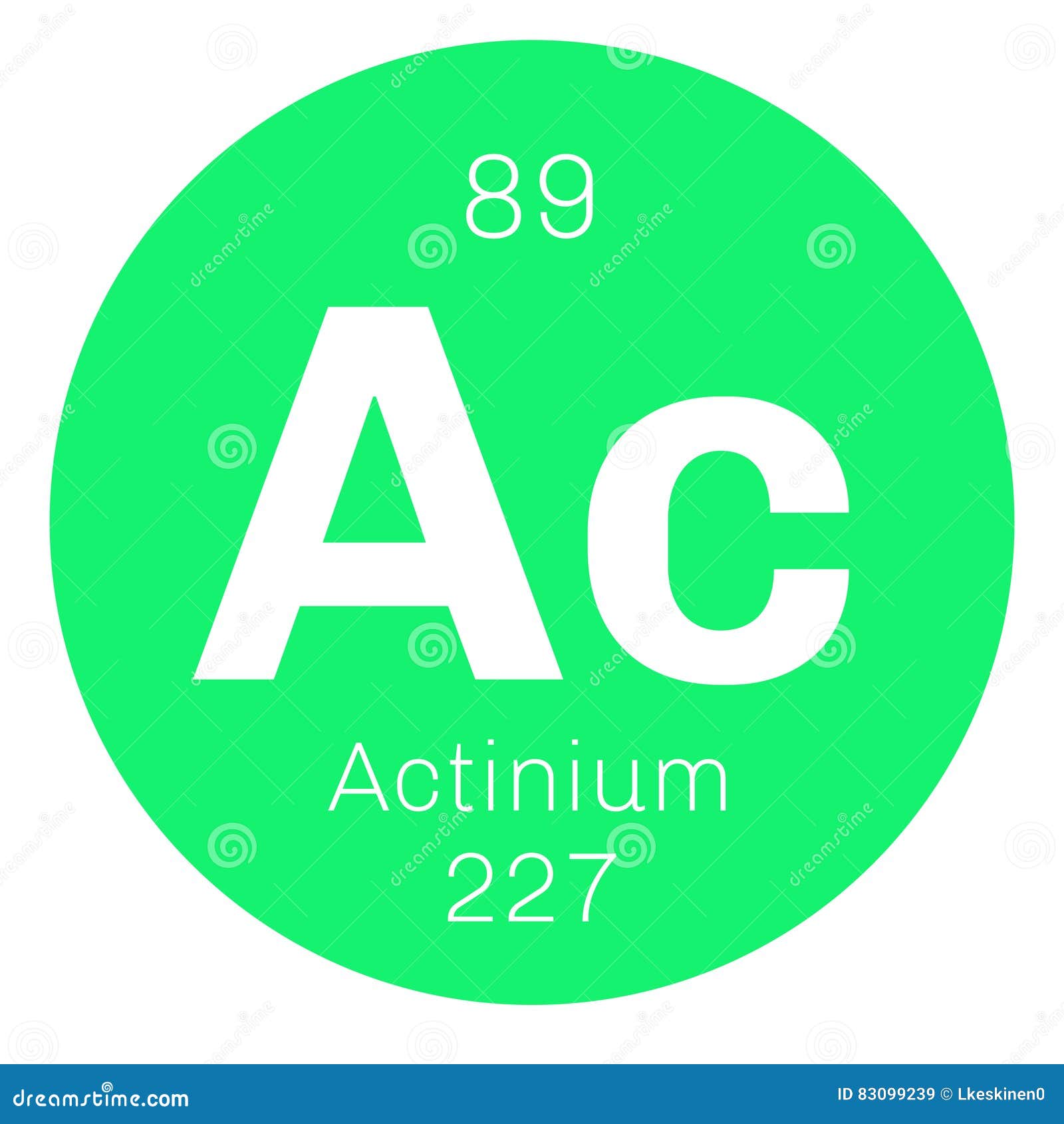 Actinium chemical element stock vector. Illustration of mass - 83099239