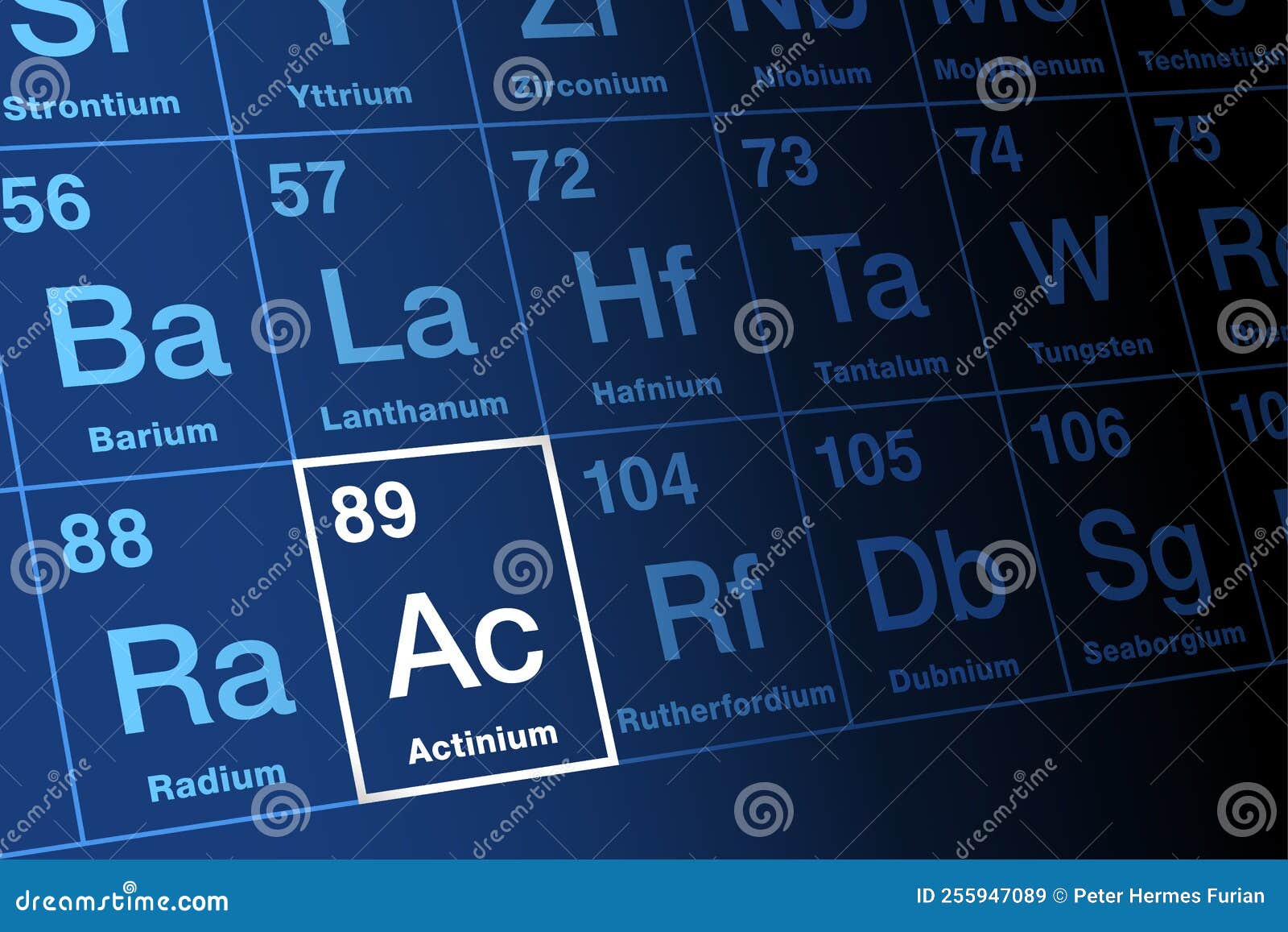 Actinium on Periodic Table of the Elements, with Element Symbol Ac ...
