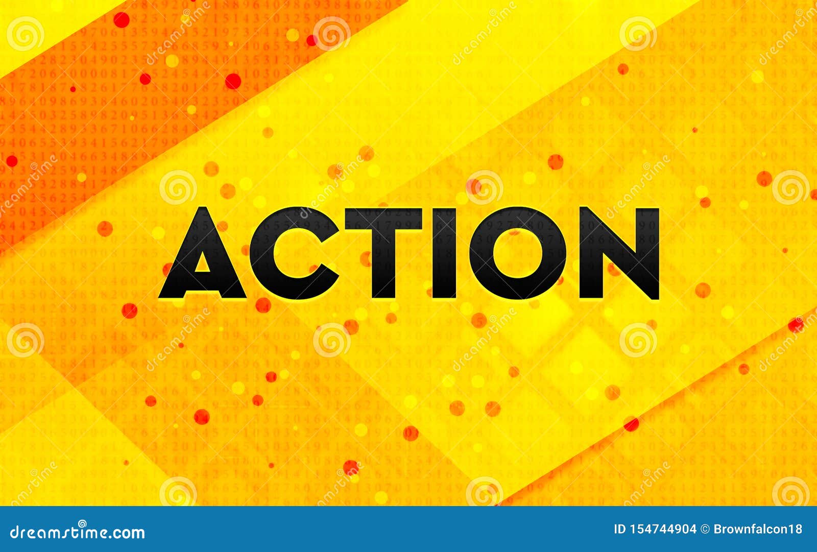 Action Abstract Digital Banner Yellow Background Stock Illustration ...