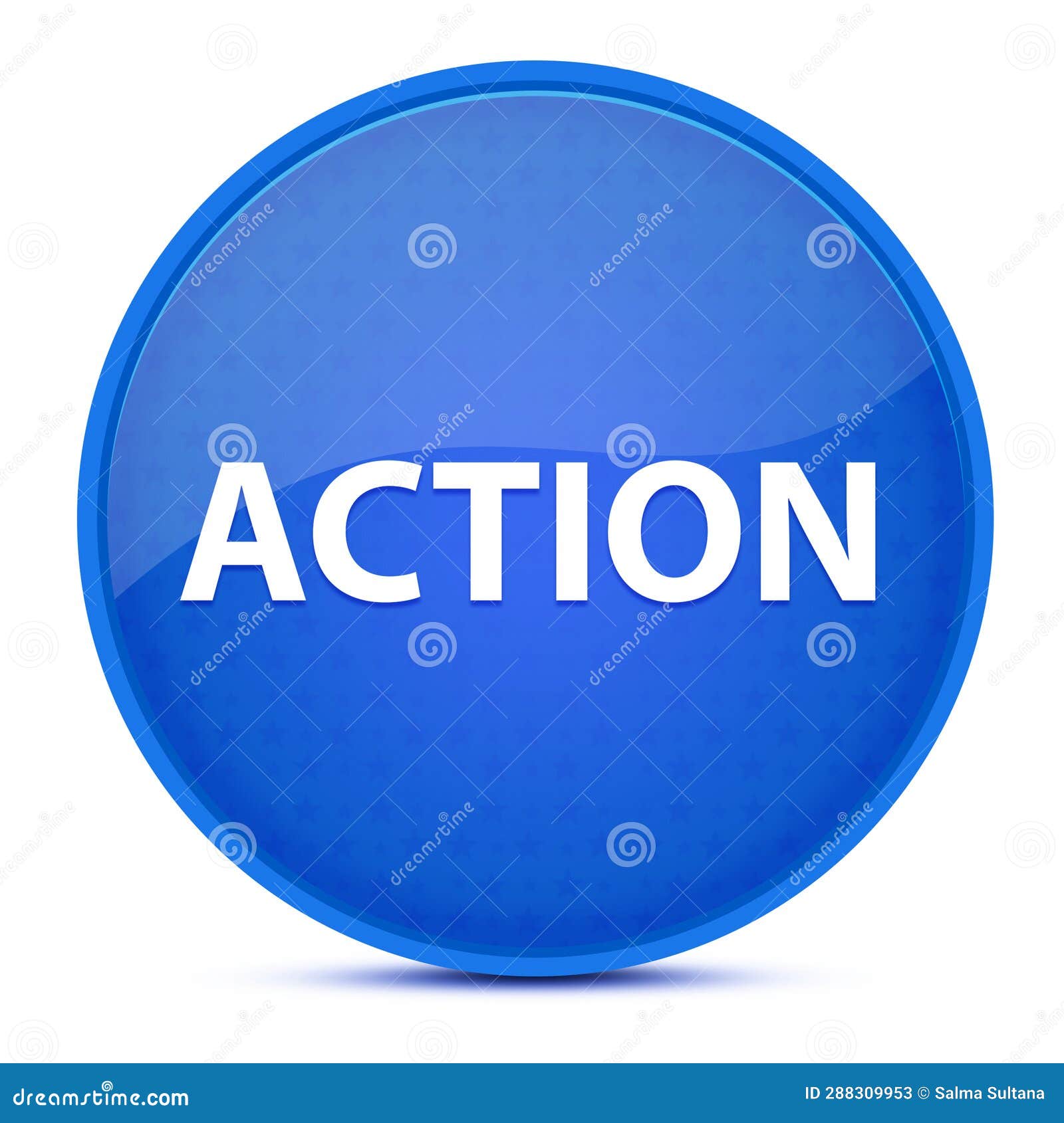 Action Aesthetic Glossy Blue Round Button Abstract Stock Illustration ...