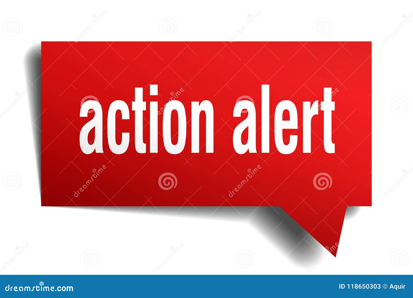 Action Alert Red 3d Speech Bubble Stock Vector - Illustration of bubble ...