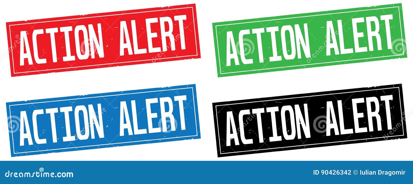 ACTION ALERT Text, on Rectangle Stamp Sign. Stock Illustration ...