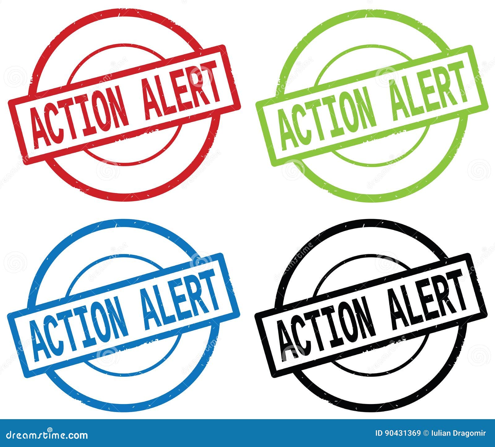 ACTION ALERT Text, on Round Simple Stamp Sign. Stock Illustration ...