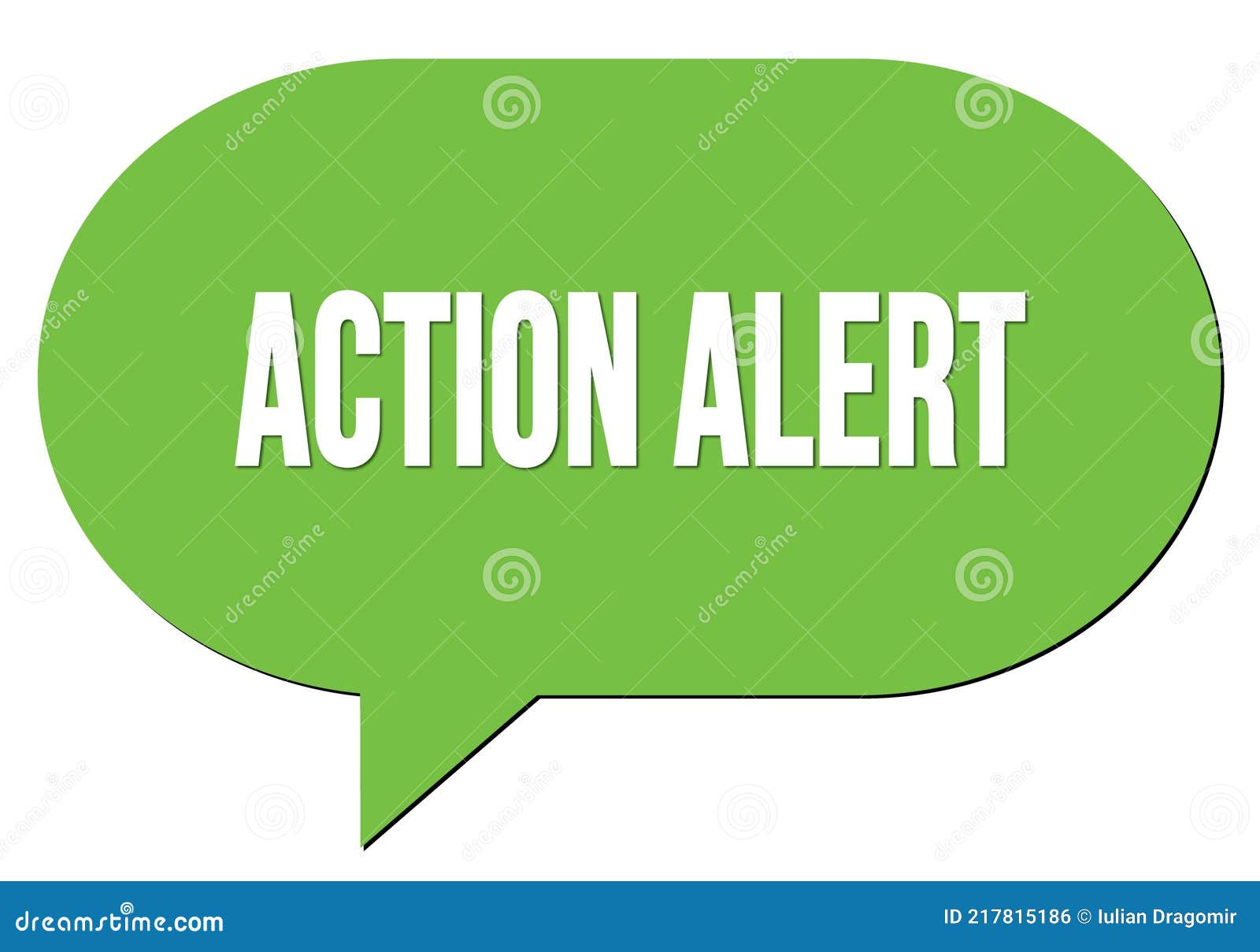 ACTION ALERT Text Written in a Green Speech Bubble Stock Illustration ...