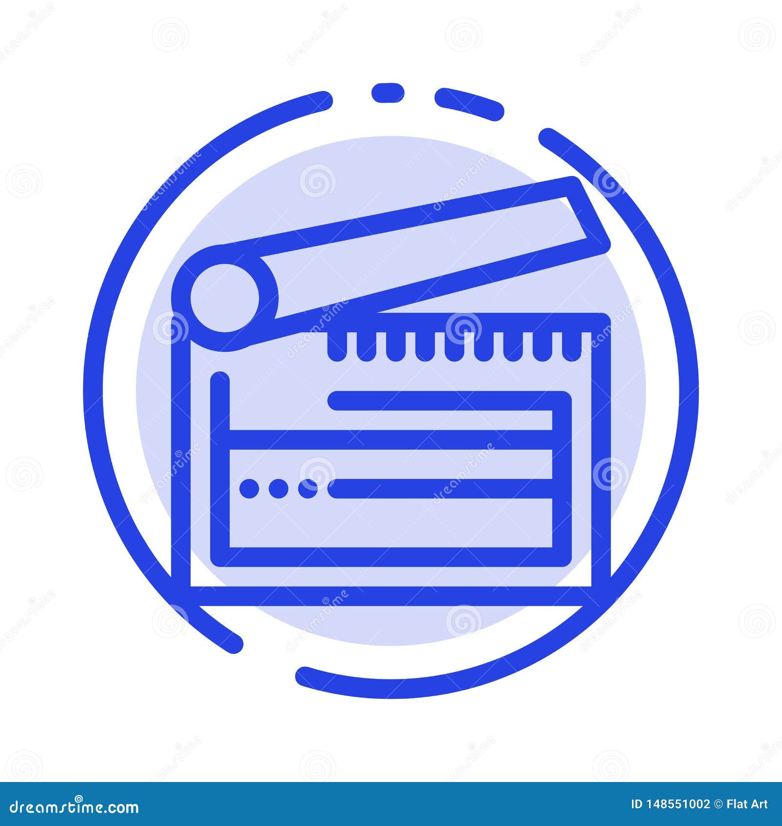 Action, Board, Clapboard, Clapper, Clapperboard Blue Dotted Line Line ...