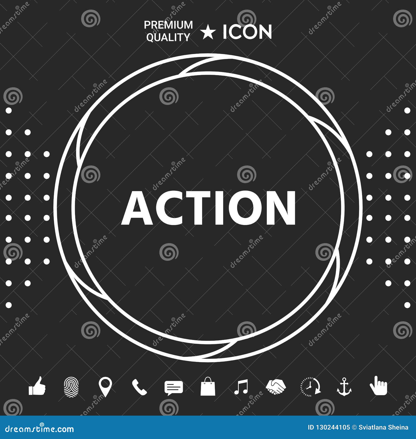 Action button symbol stock vector. Illustration of call - 130244105