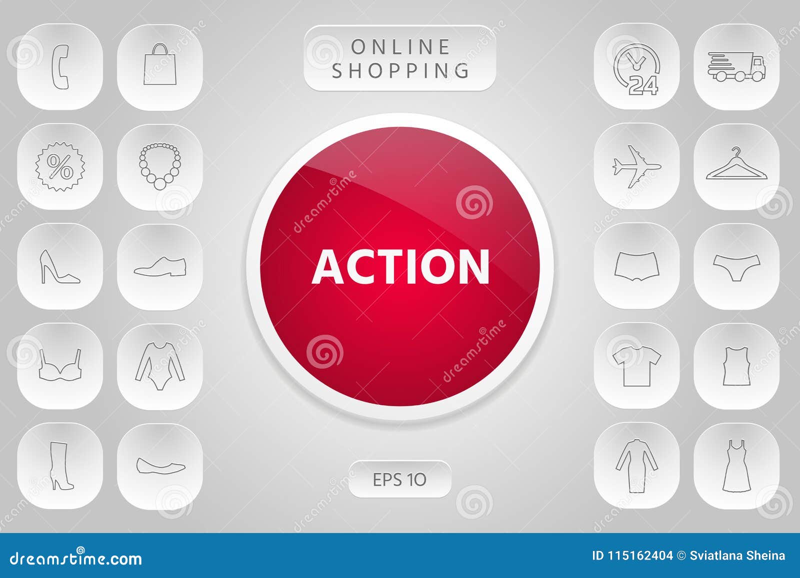 Action button symbol stock vector. Illustration of background - 115162404