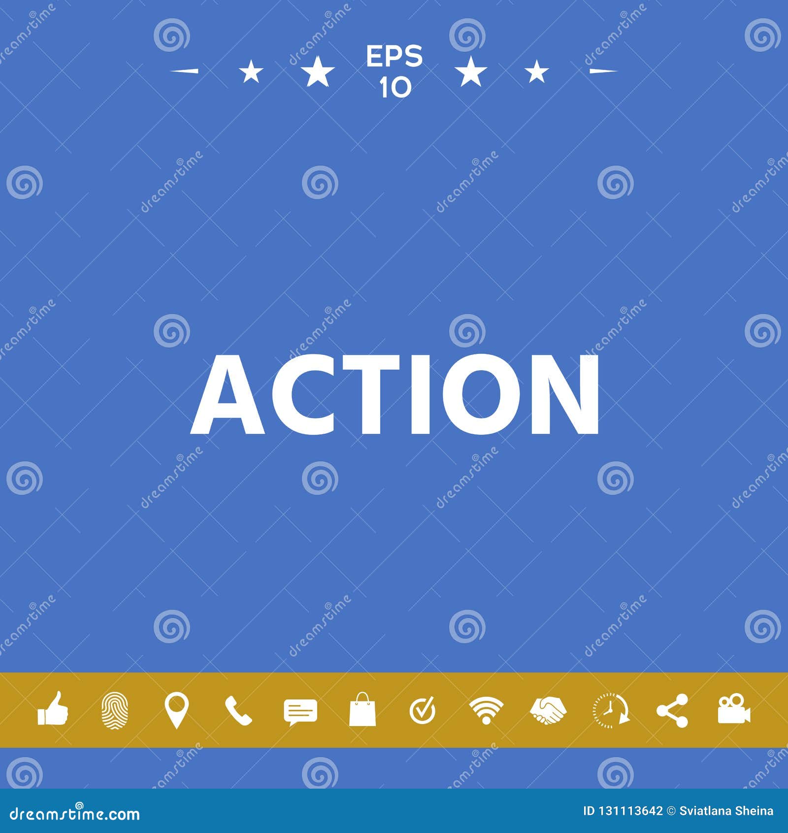 Action button symbol stock vector. Illustration of word - 131113642