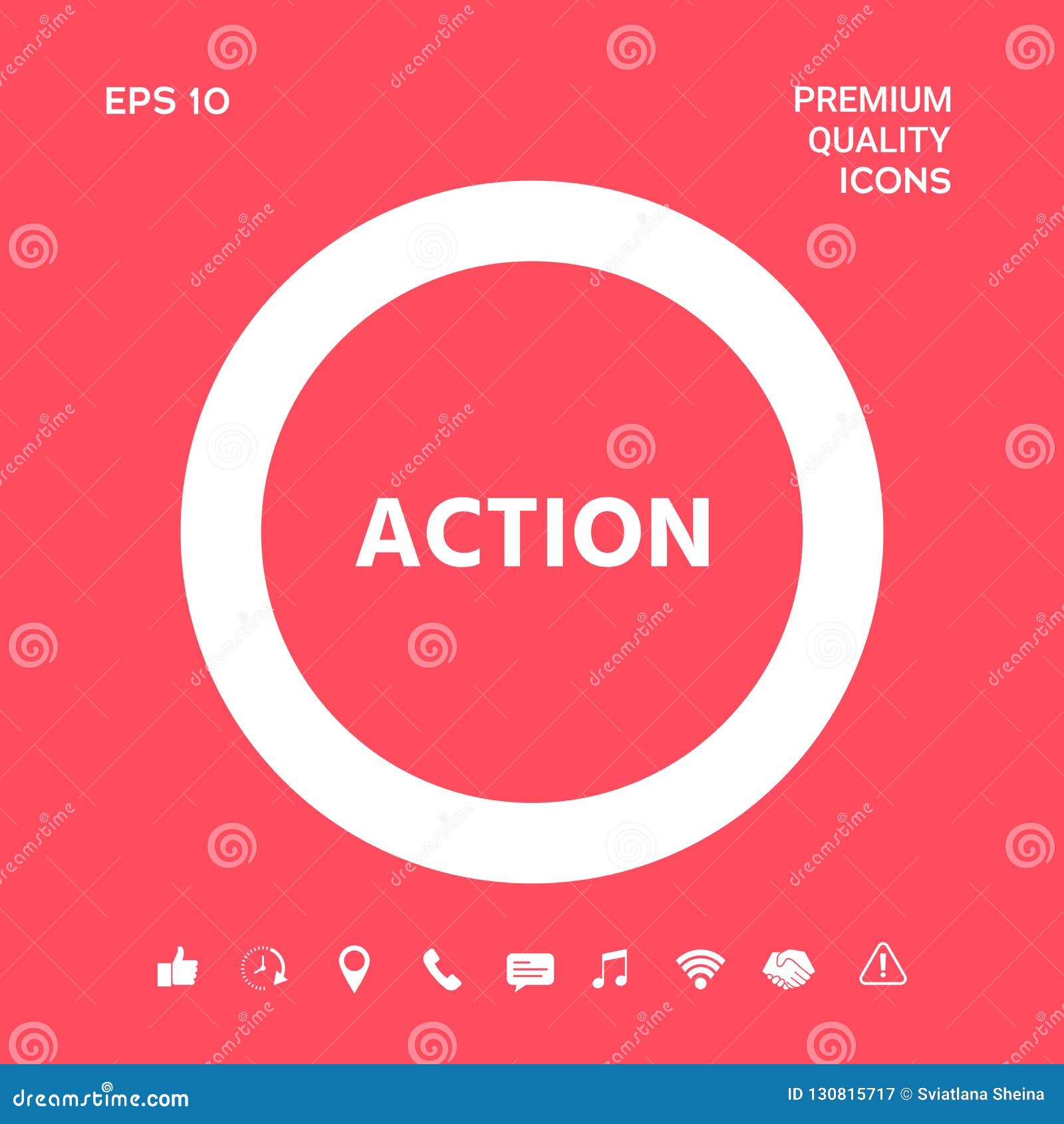 Action Button Symbol. Graphic Elements for Your Design Stock Vector ...