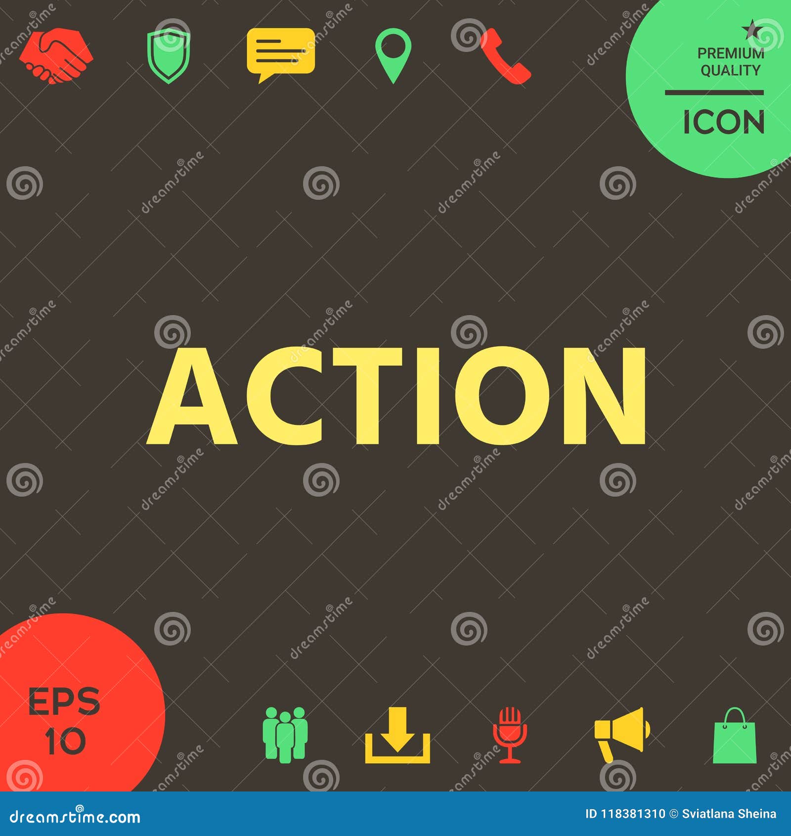 Action button symbol stock vector. Illustration of business - 118381310