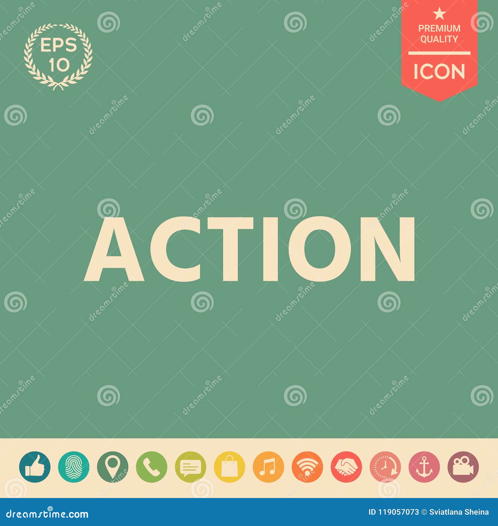 Action button symbol stock vector. Illustration of background - 119057073