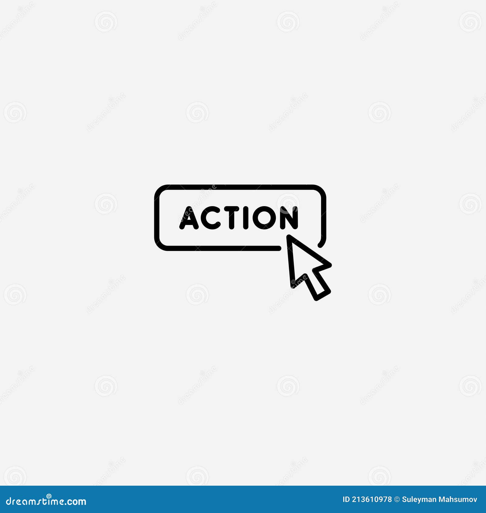 Action Button Vector Icon Sign Symbol Stock Vector - Illustration of ...