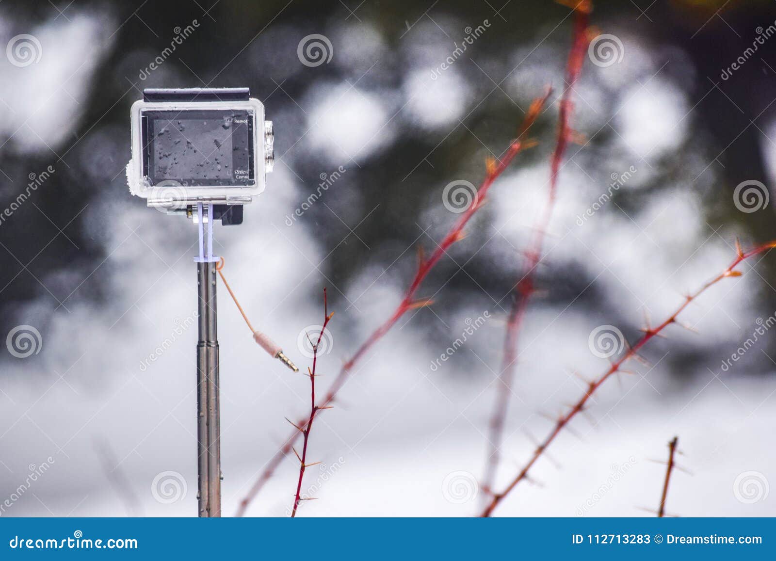 Action Camera into Actioncapturing Snow Stock Image - Image of ...