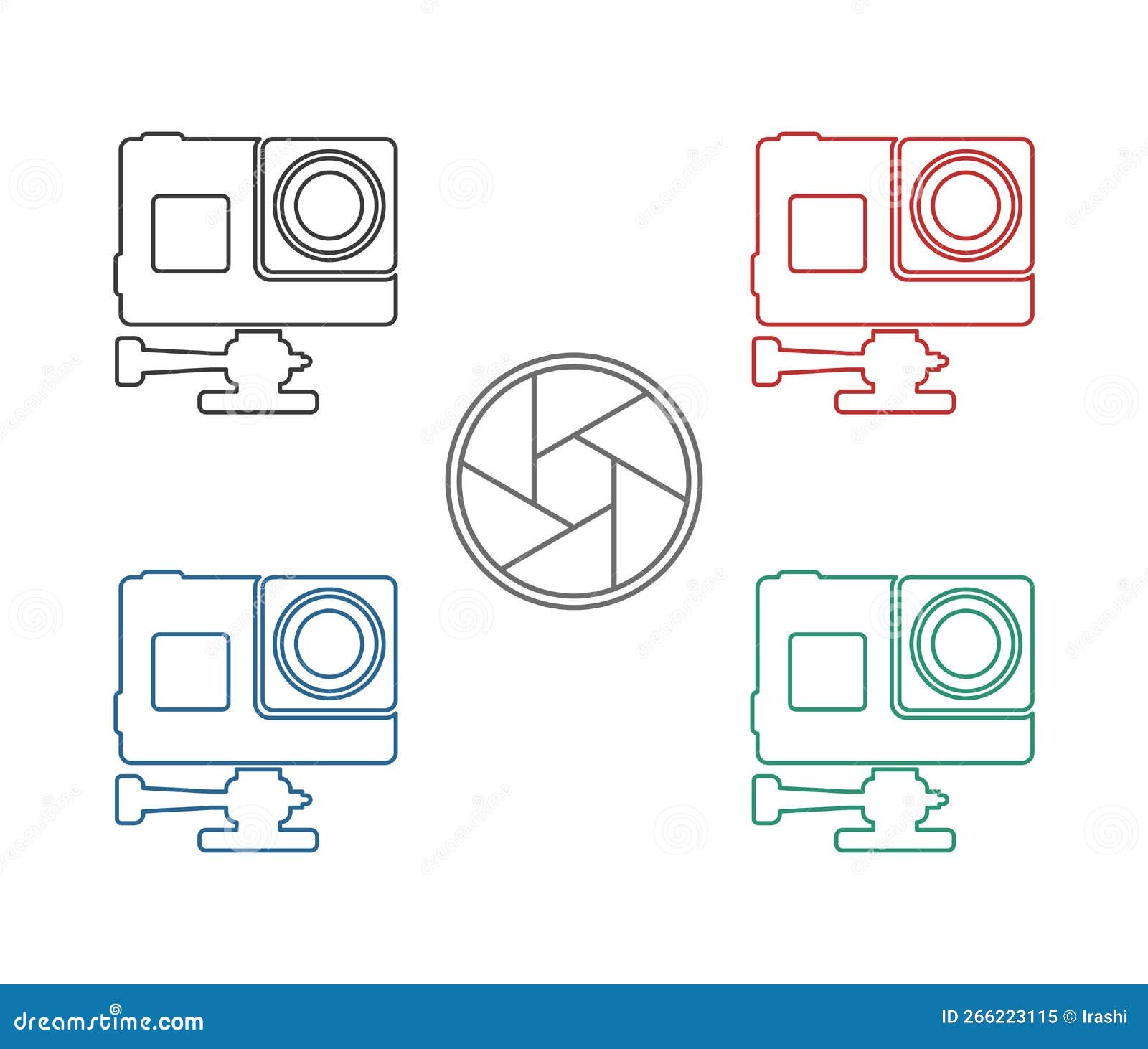 Action camera and aperture stock vector. Illustration of design - 266223115