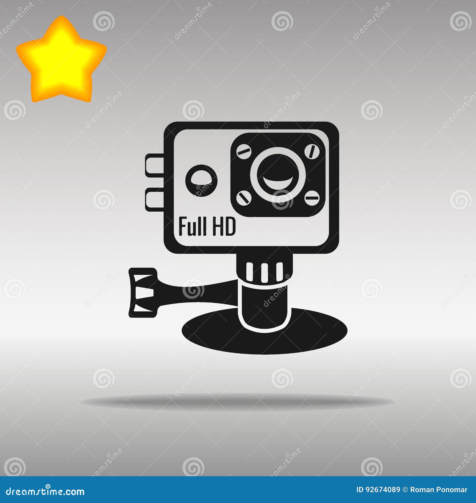 Action Camera Black Icon Button Logo Symbol Stock Vector - Illustration ...