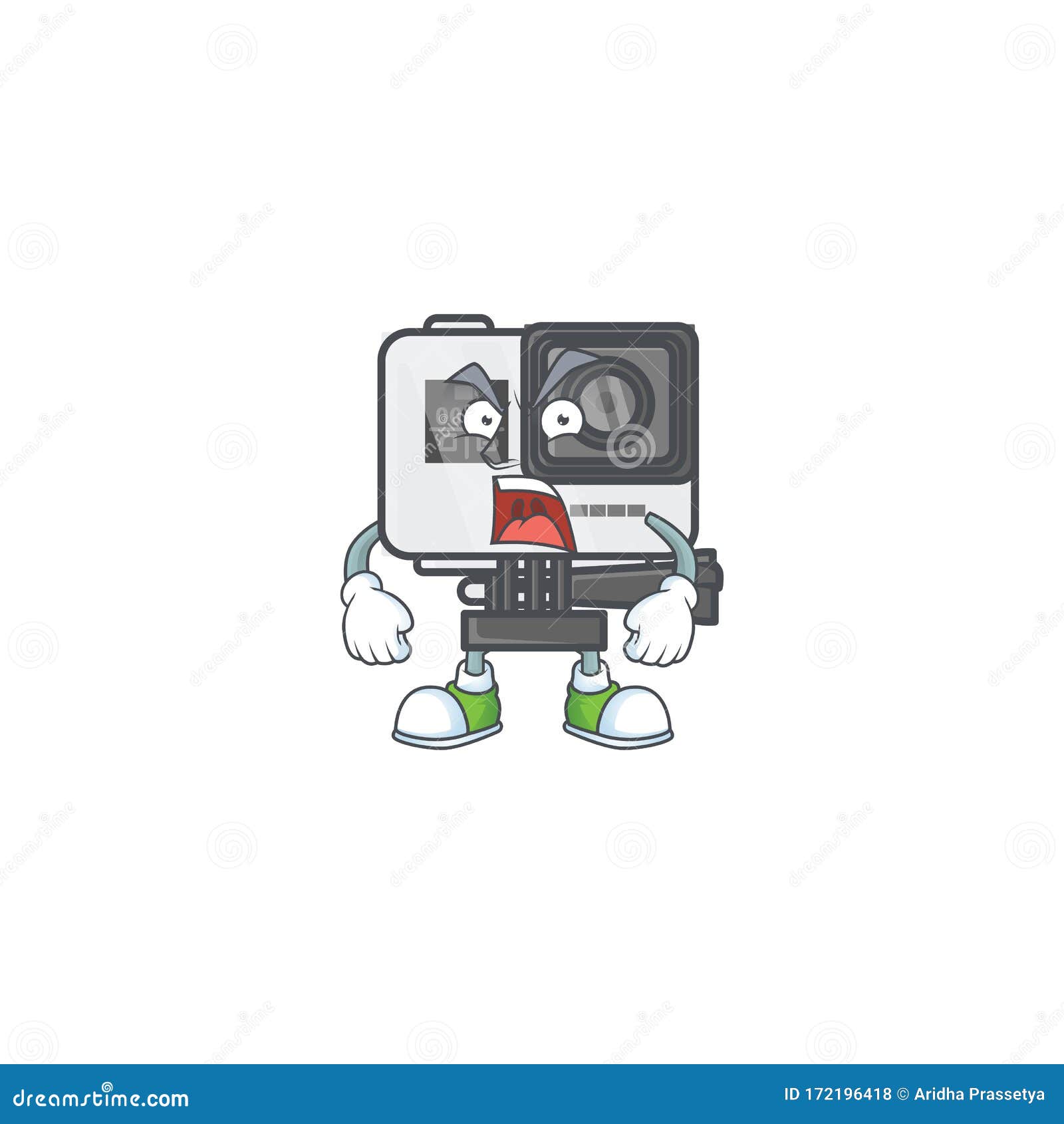 Action Camera Cartoon Character Design with Angry Face Stock Vector ...