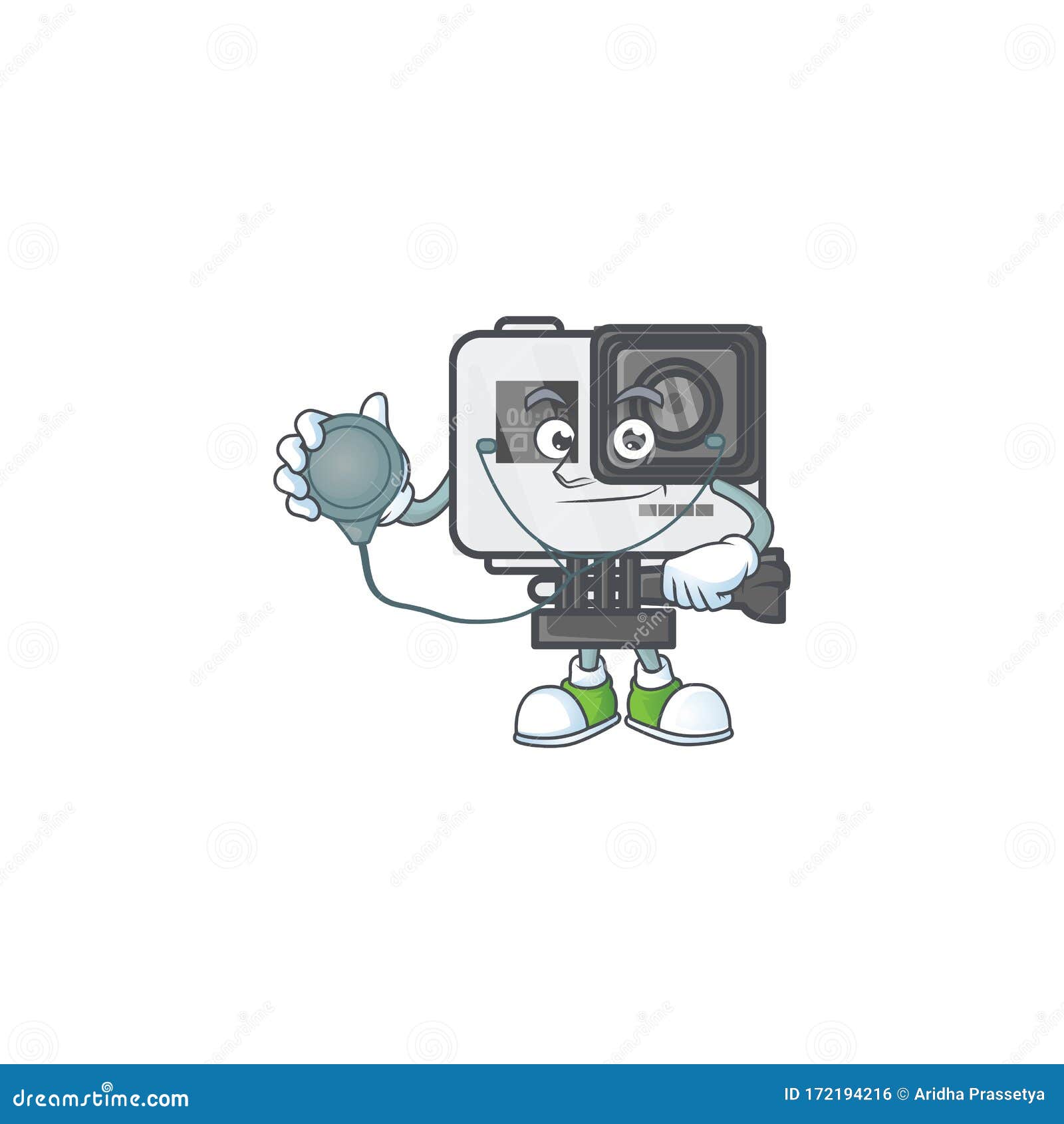 Action Camera Mascot Icon Design As a Doctor Working Costume with Tools ...