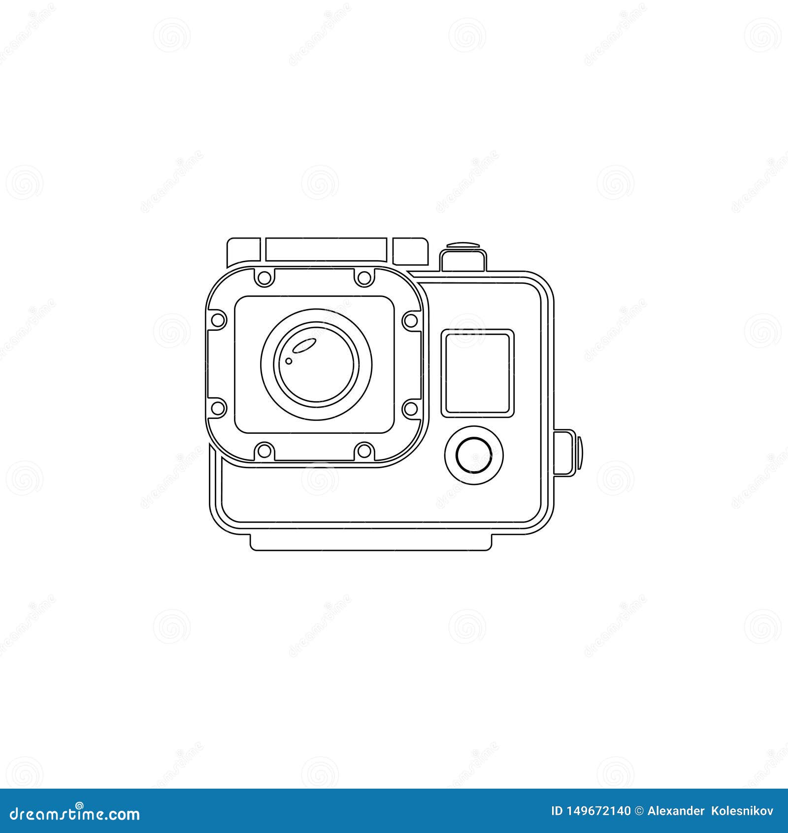 Action Camera. Flat Vector Icon Stock Vector - Illustration of digital ...