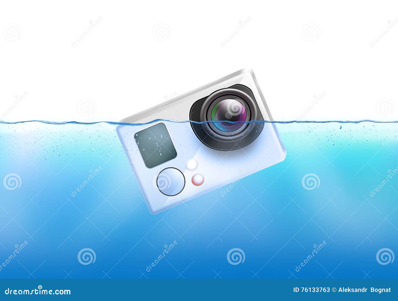 Action Camera Sinks in Water. Stock Image - Image of action, extreme ...
