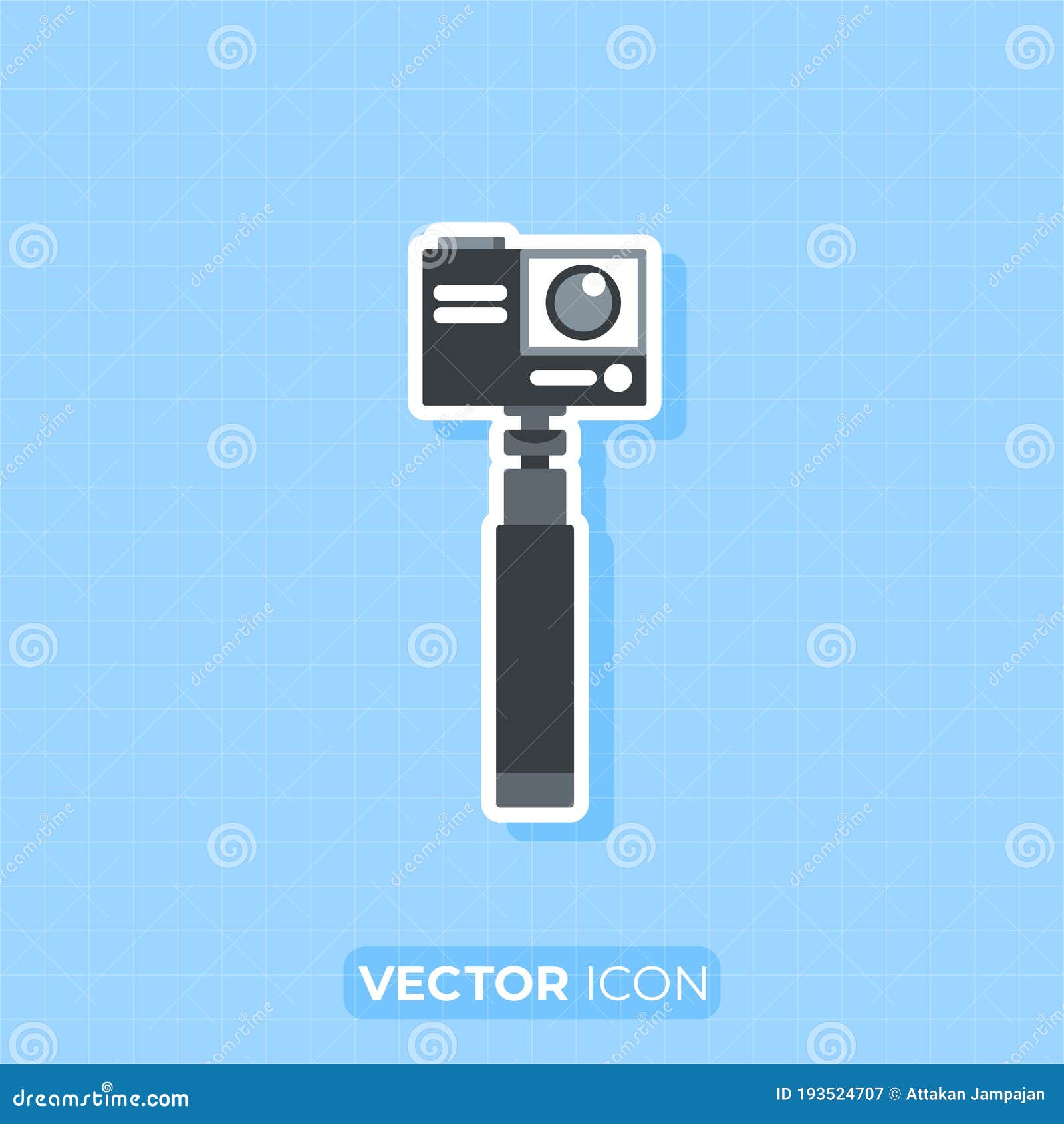 Action Camera on the Stabilizer Icon,Flat Design Element Stock Vector ...