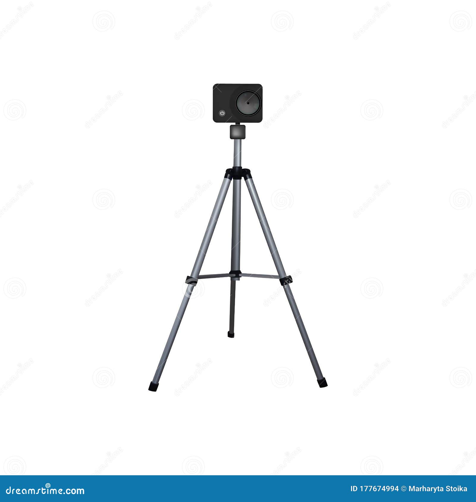 Action camera on a tripod. stock vector. Illustration of motion - 177674994