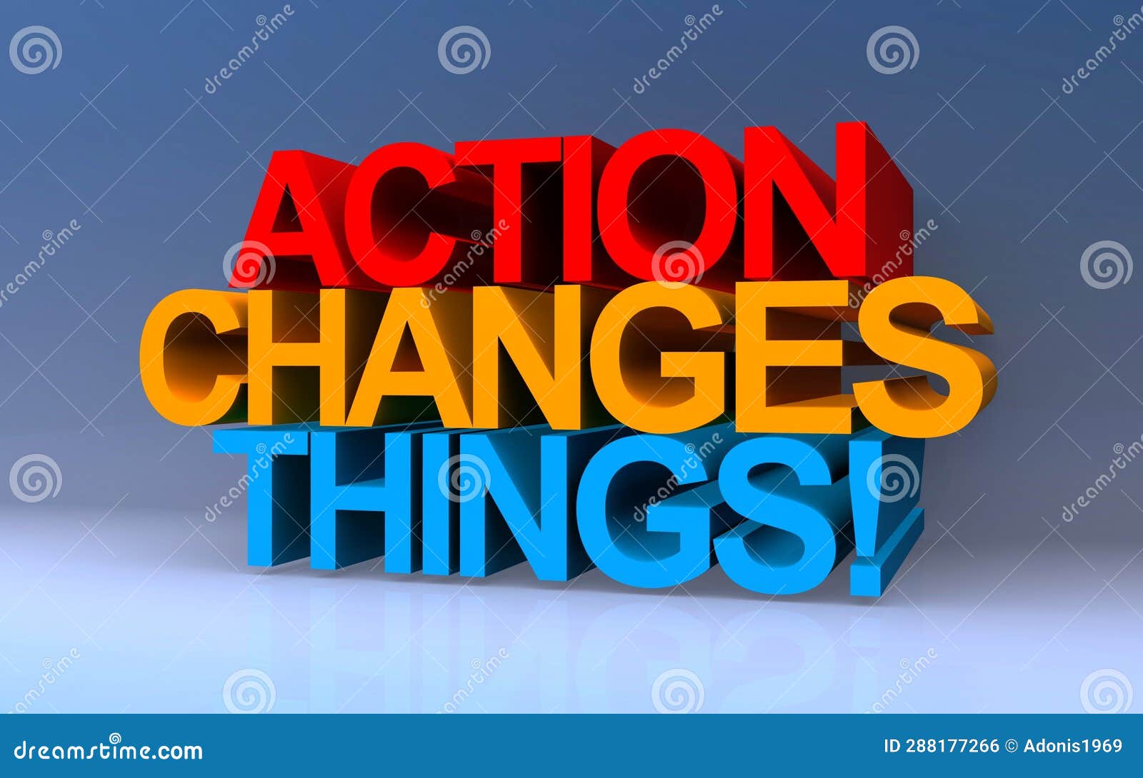 Action Changes Things! on Blue Stock Illustration - Illustration of ...