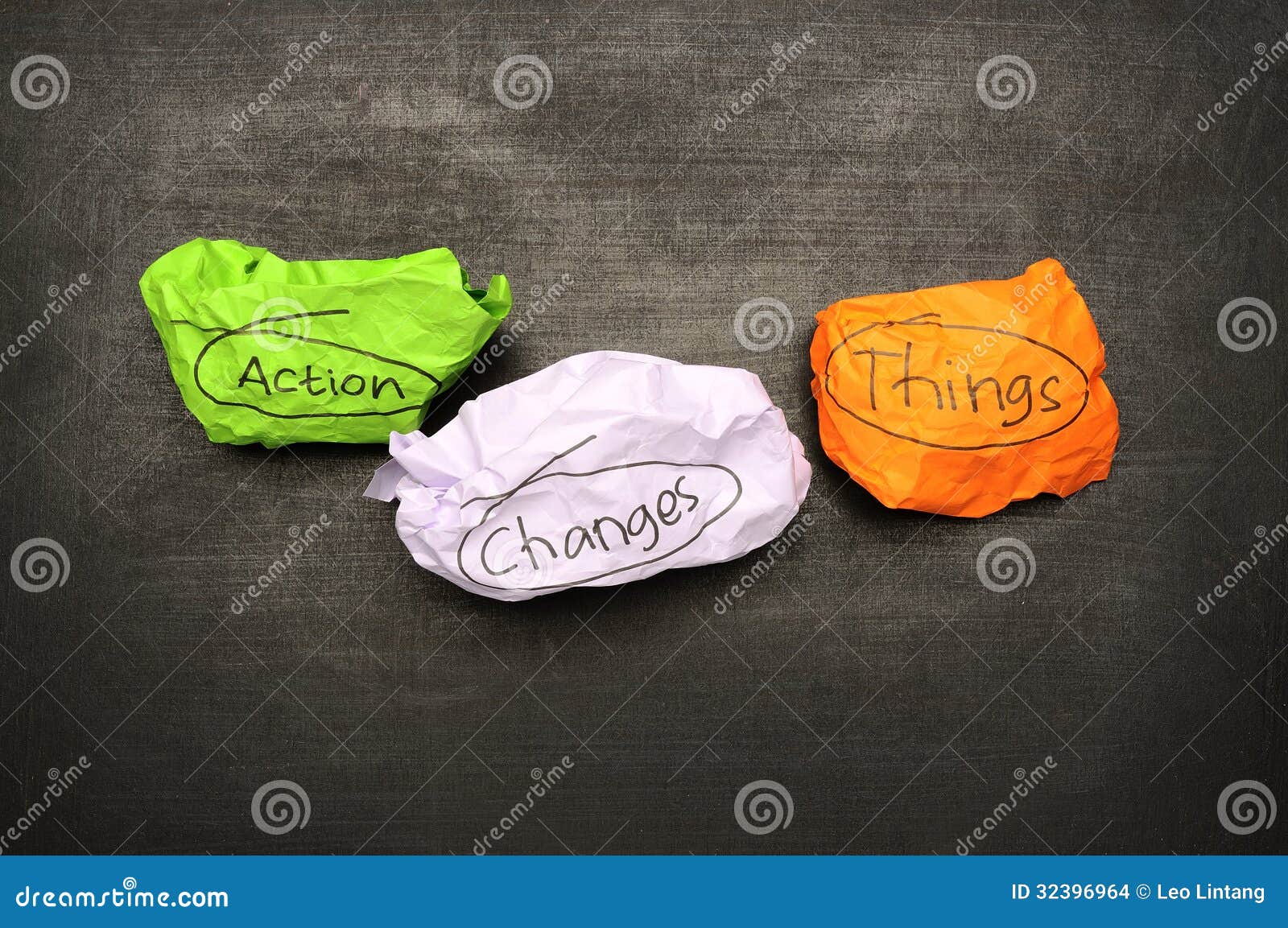 Action Changes Things Concept Stock Photo - Image of blackboard, ball ...