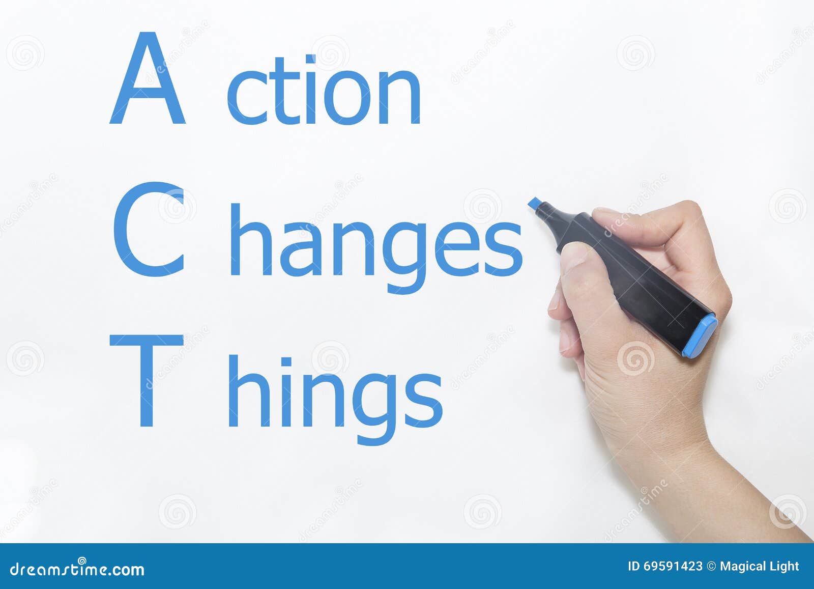 Action Changes Things stock image. Image of motivational - 69591423