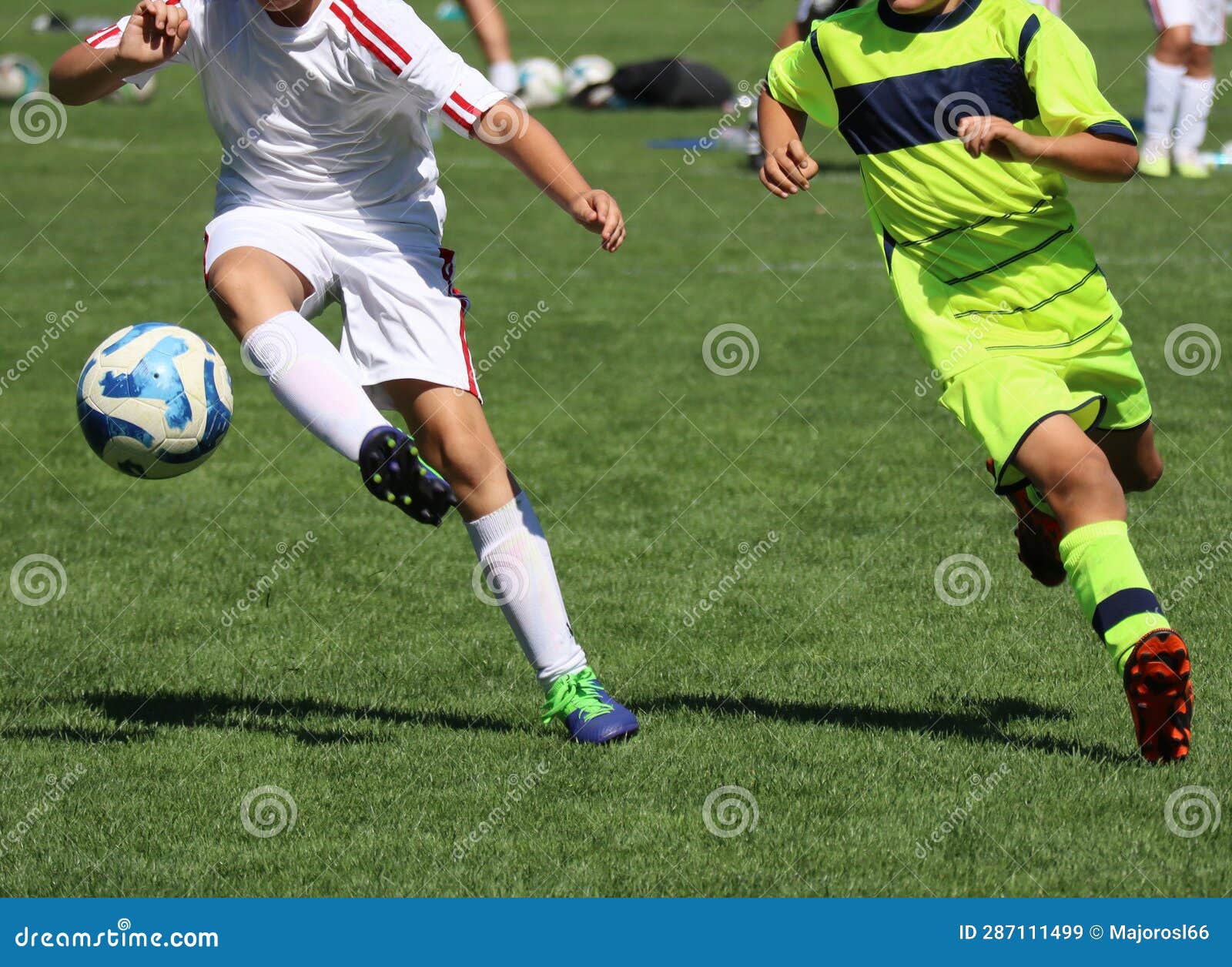 Action at the Children Soccer Match Stock Image - Image of player ...
