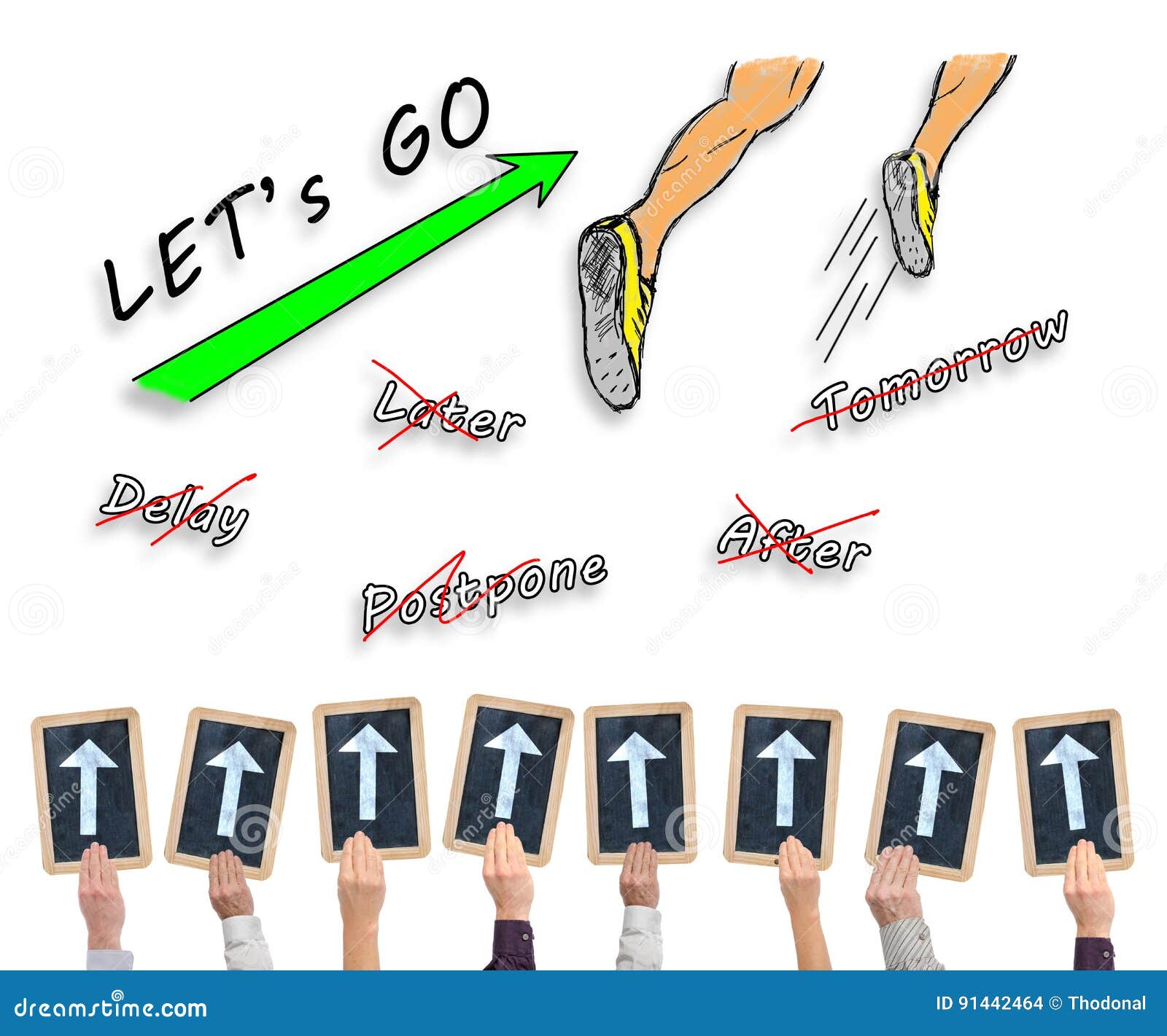 Action Concept on a Whiteboard Stock Illustration - Illustration of ...