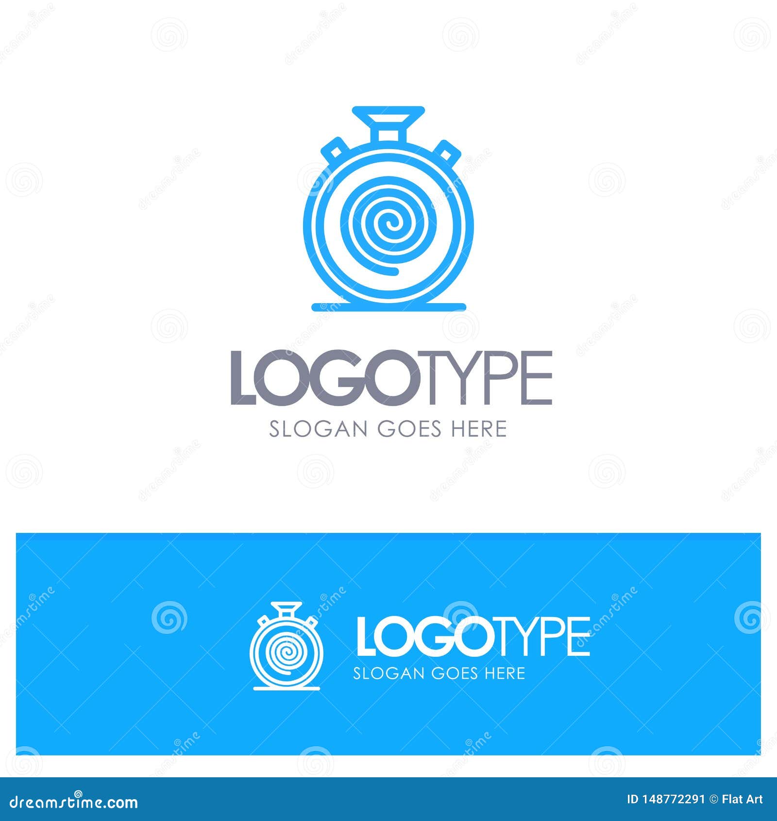 Action, Cycle, Flow, Nonstop, Slow Blue OutLine Logo with Place for ...