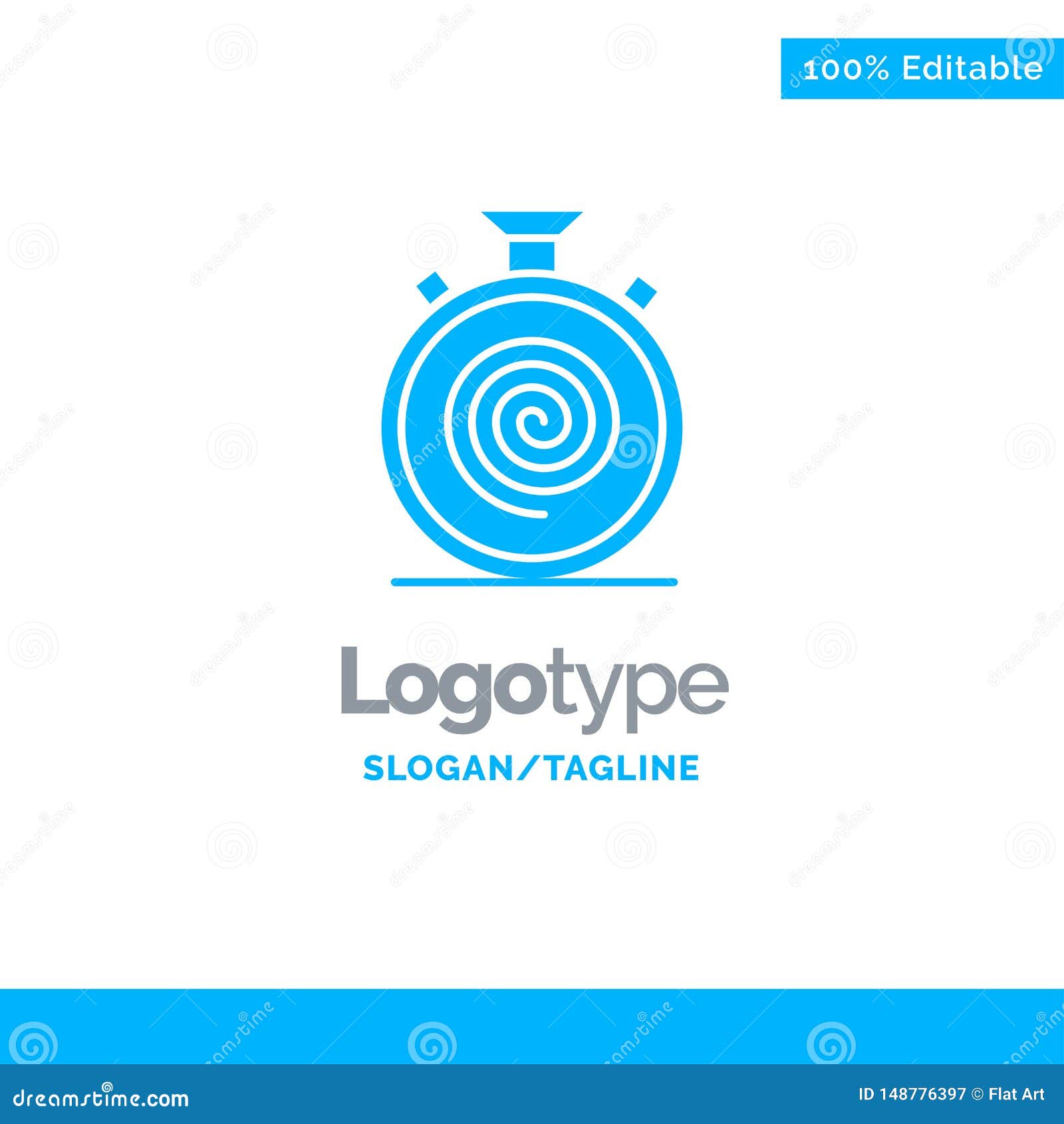 Action, Cycle, Flow, Nonstop, Slow Blue Solid Logo Template. Place for ...