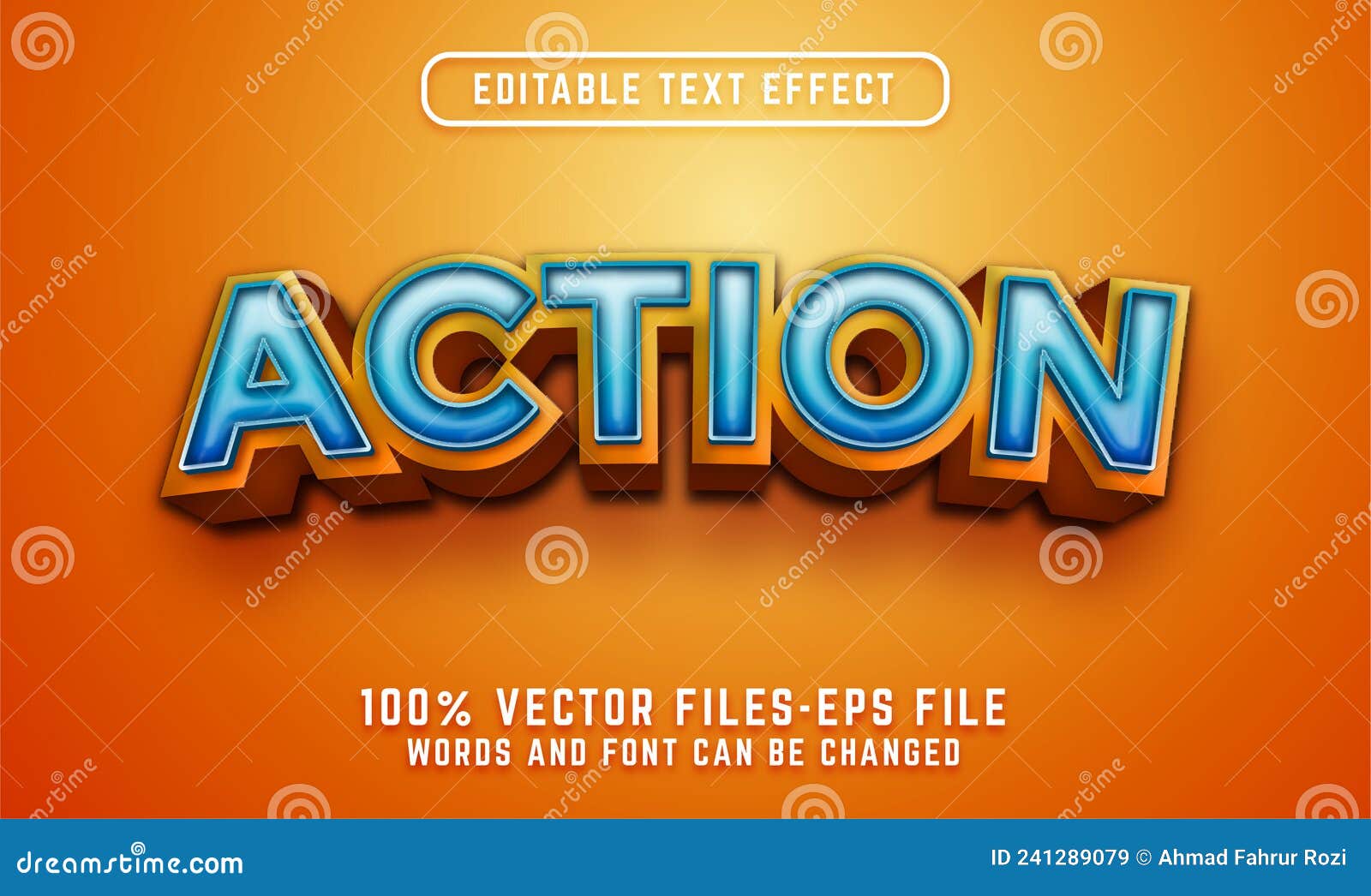Action 3d Modern Text Effect. Editable Text Effect with Cartoon Style ...