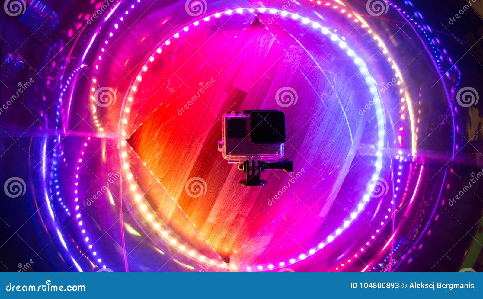 Action Digital Camera Color Lighting Spot Studio Closeup Stock Image ...