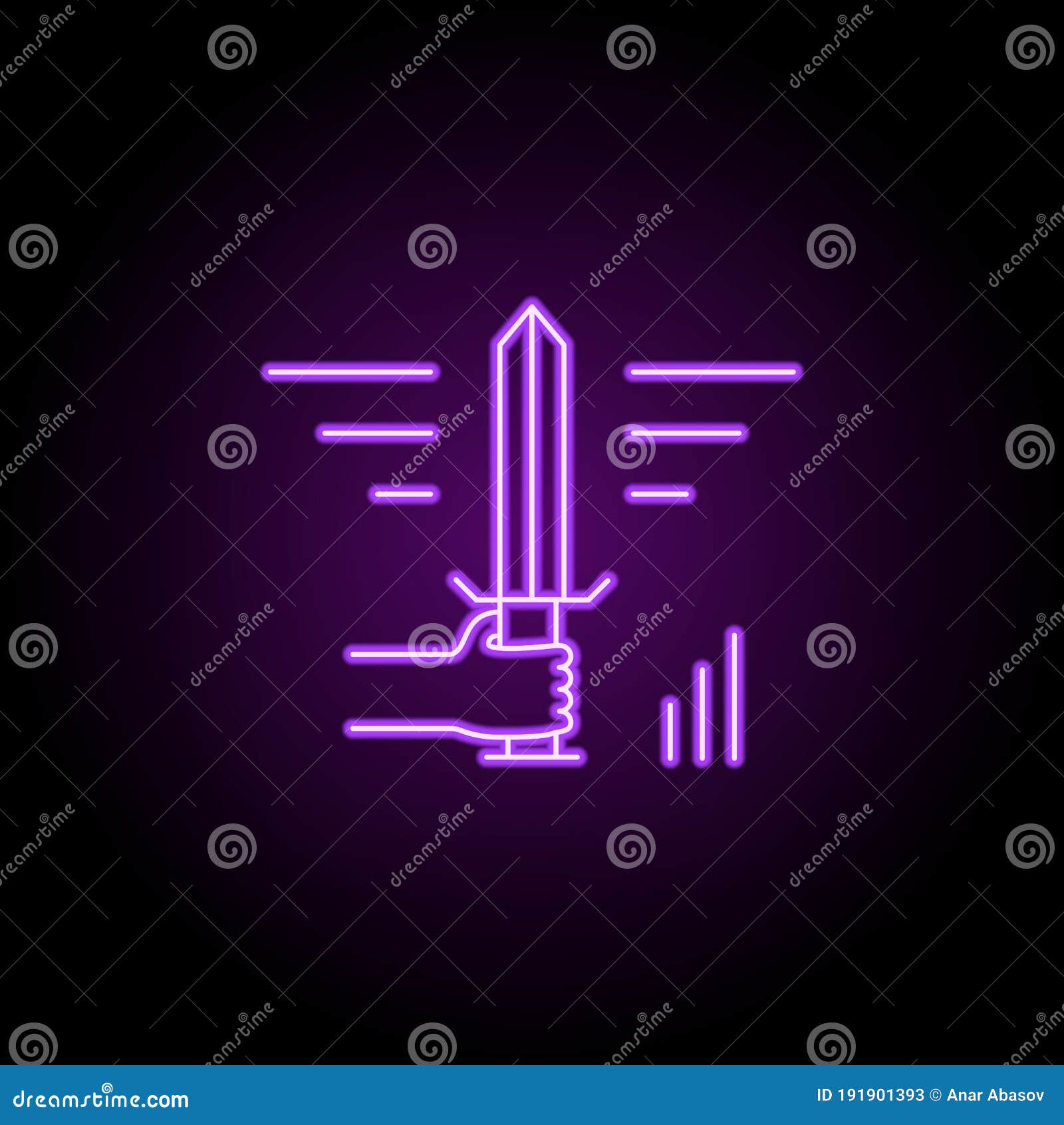 Action Game Outline Icon. Elements of Game Development in Neon Style ...