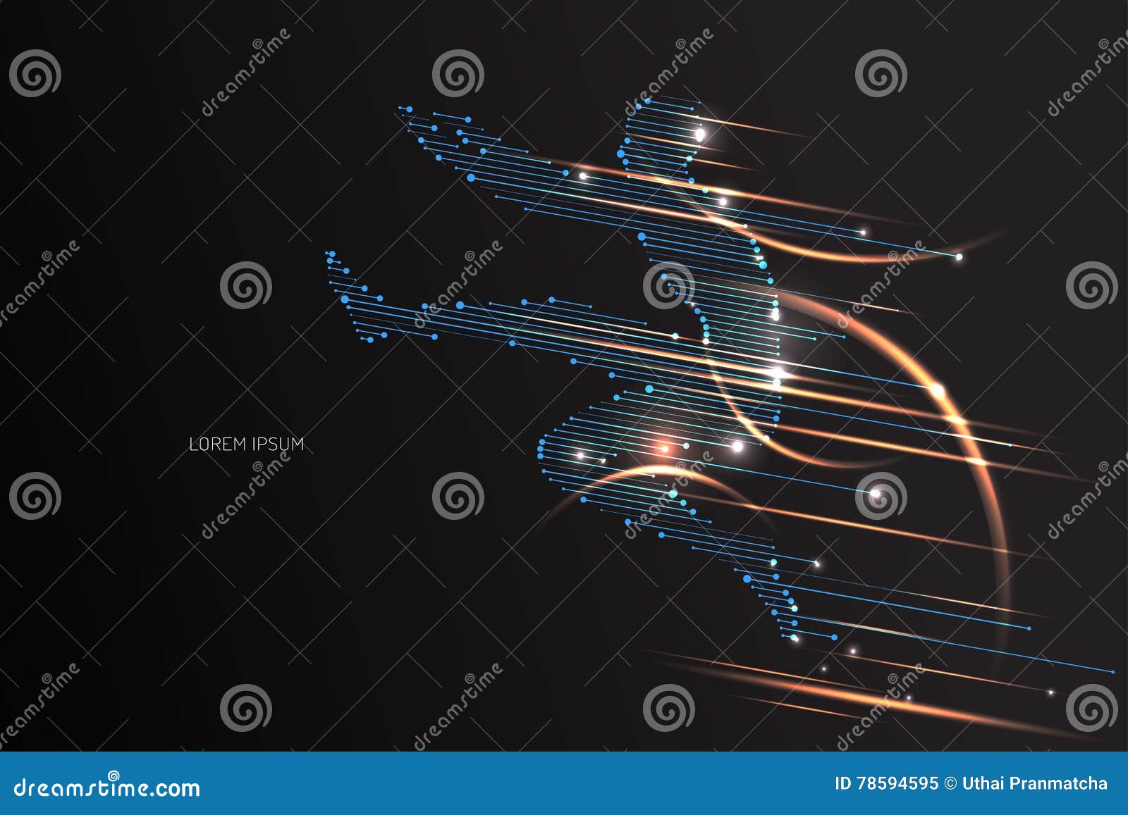 The Action of a Human with Light Motion Effect Stock Vector ...