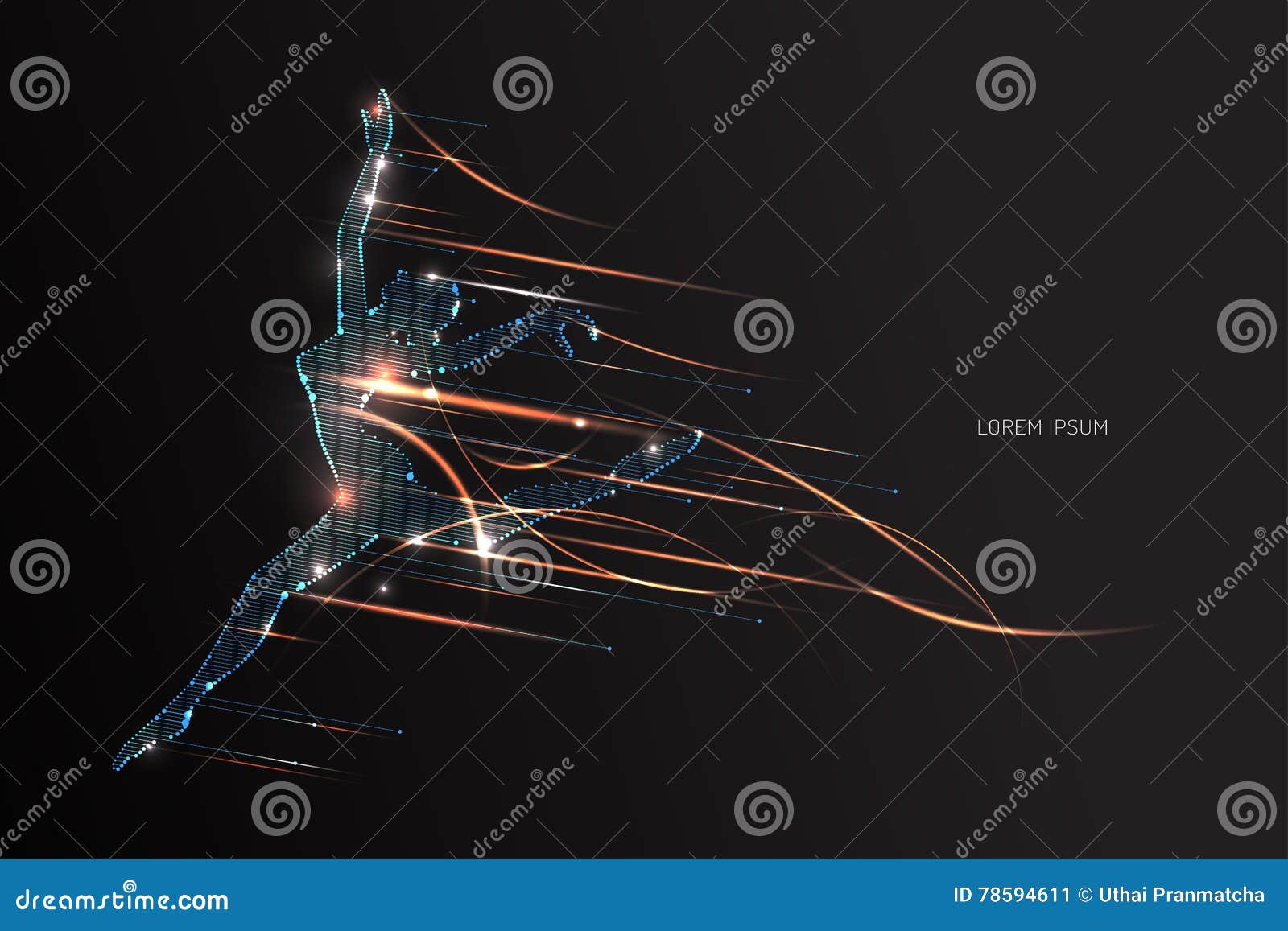 The Action of a Human with Light Motion Effect . Woman Ballet Stock ...