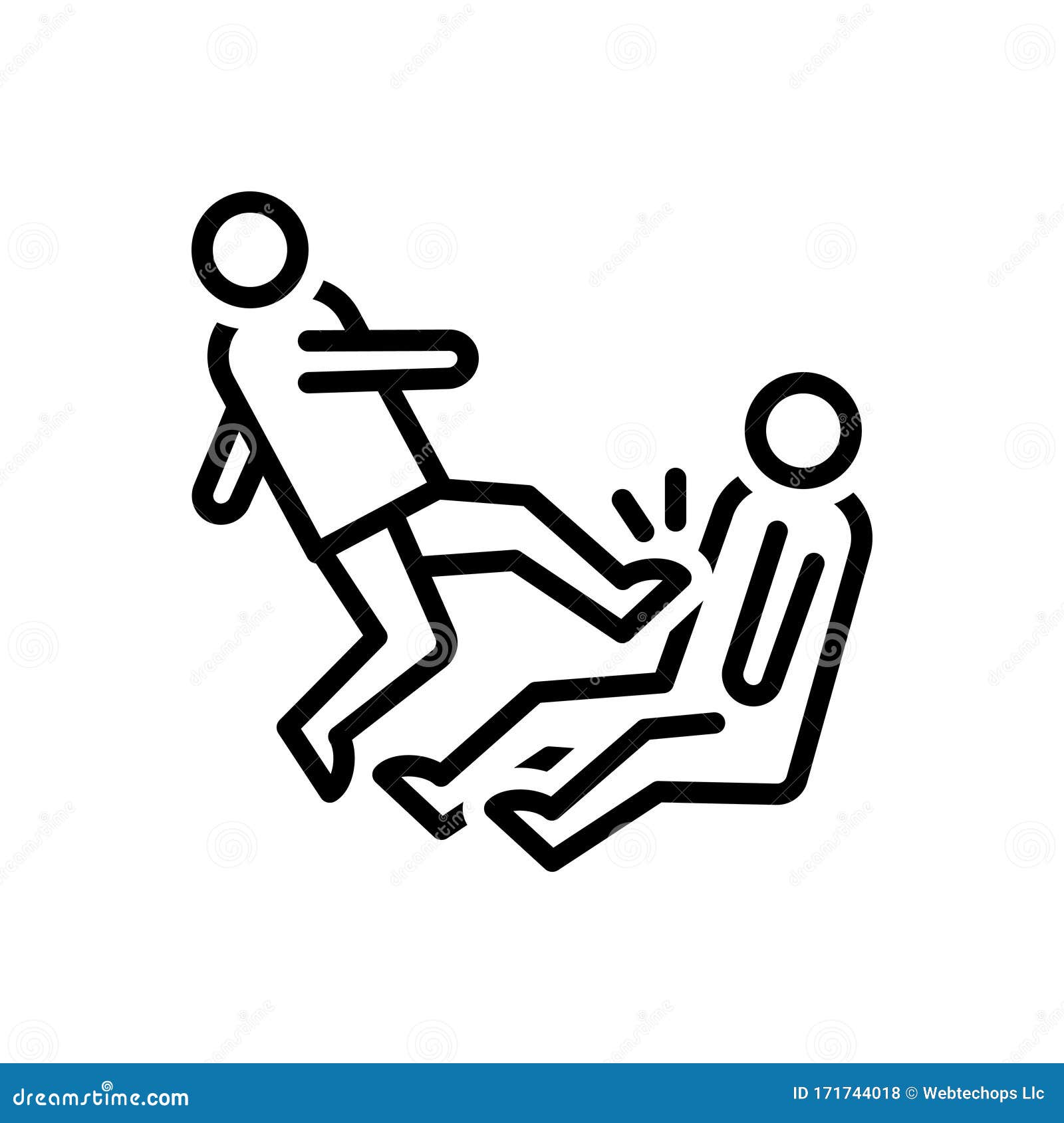 Black Line Icon for Action, Attack and Violent Stock Vector ...