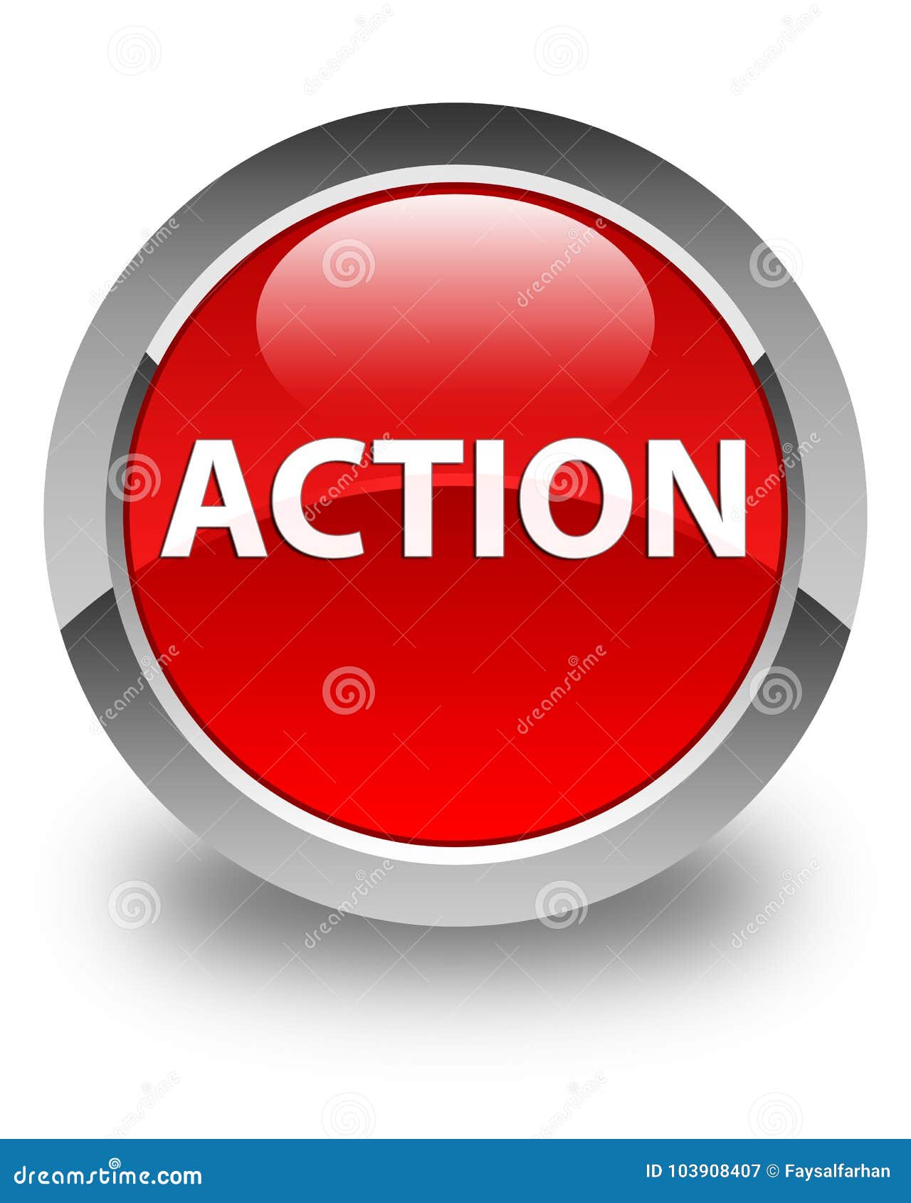 Action Glossy Red Round Button Stock Illustration - Illustration of ...