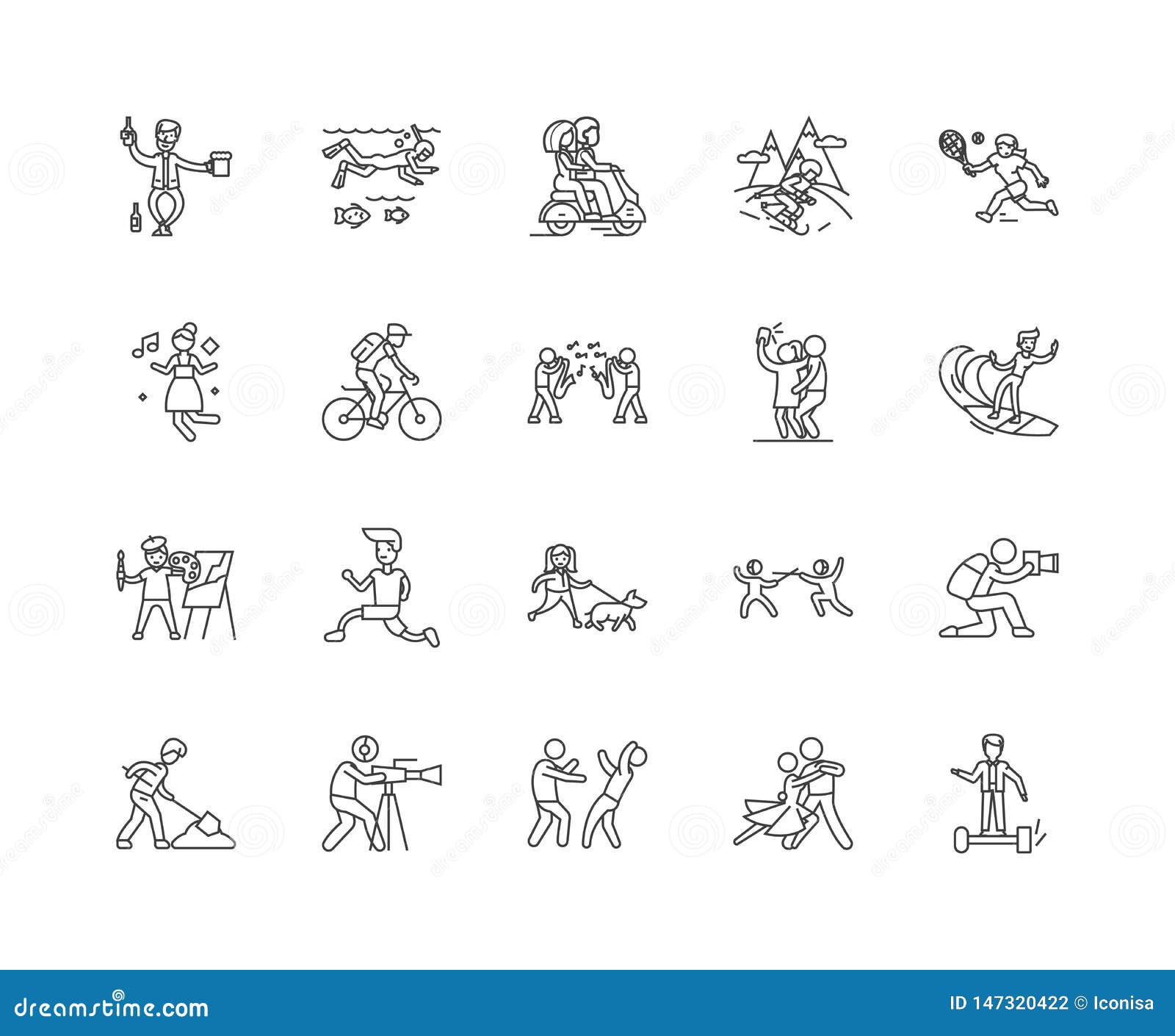 Action Line Vector Icons And Signs. Do, Move, Execute, Perform, Achieve ...