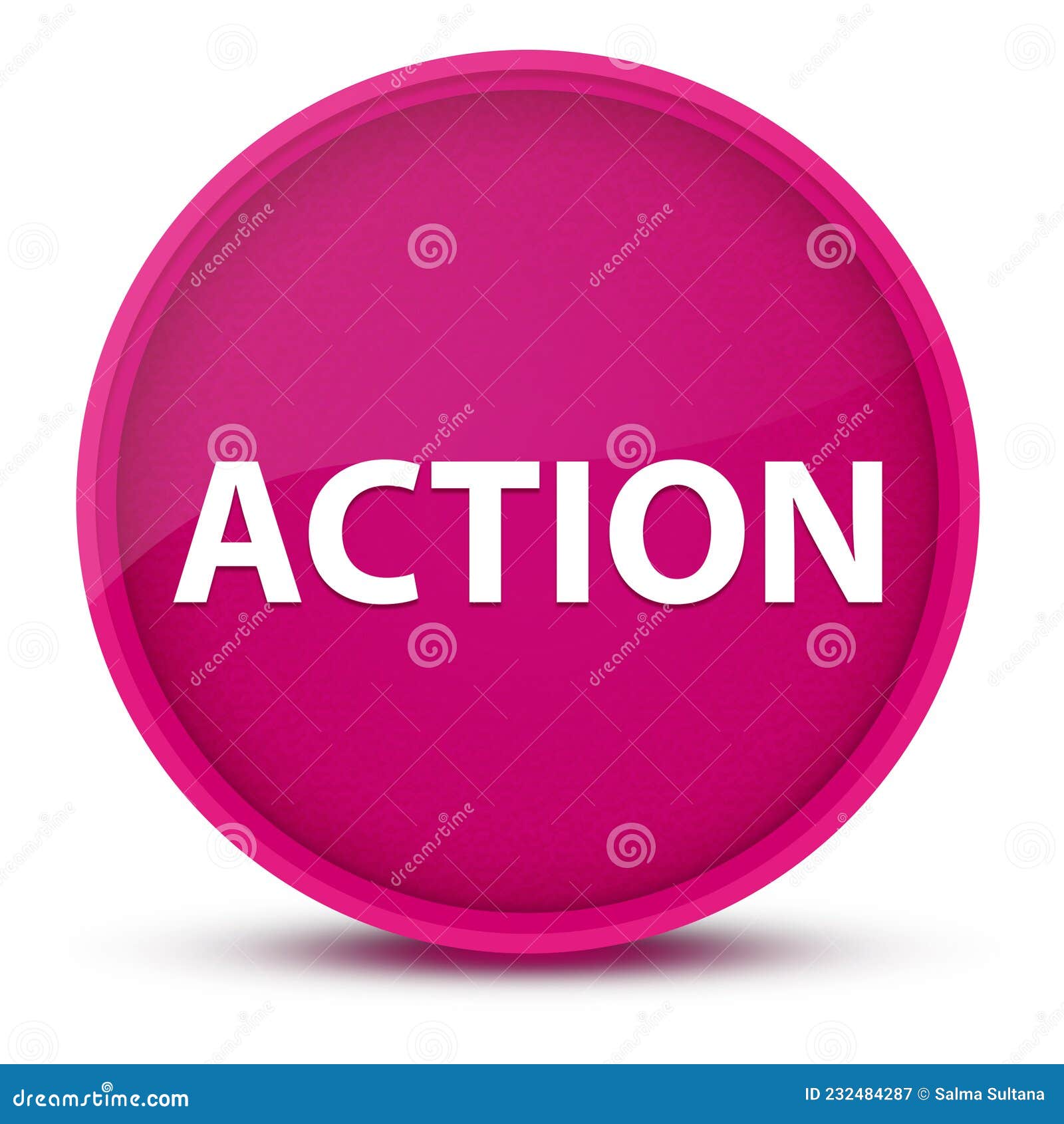 Action Luxurious Glossy Pink Round Button Abstract Stock Illustration ...