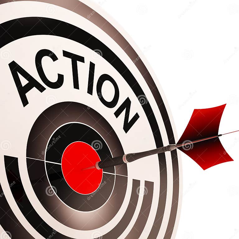 Action Means Acting or Proactive Stock Illustration - Illustration of ...
