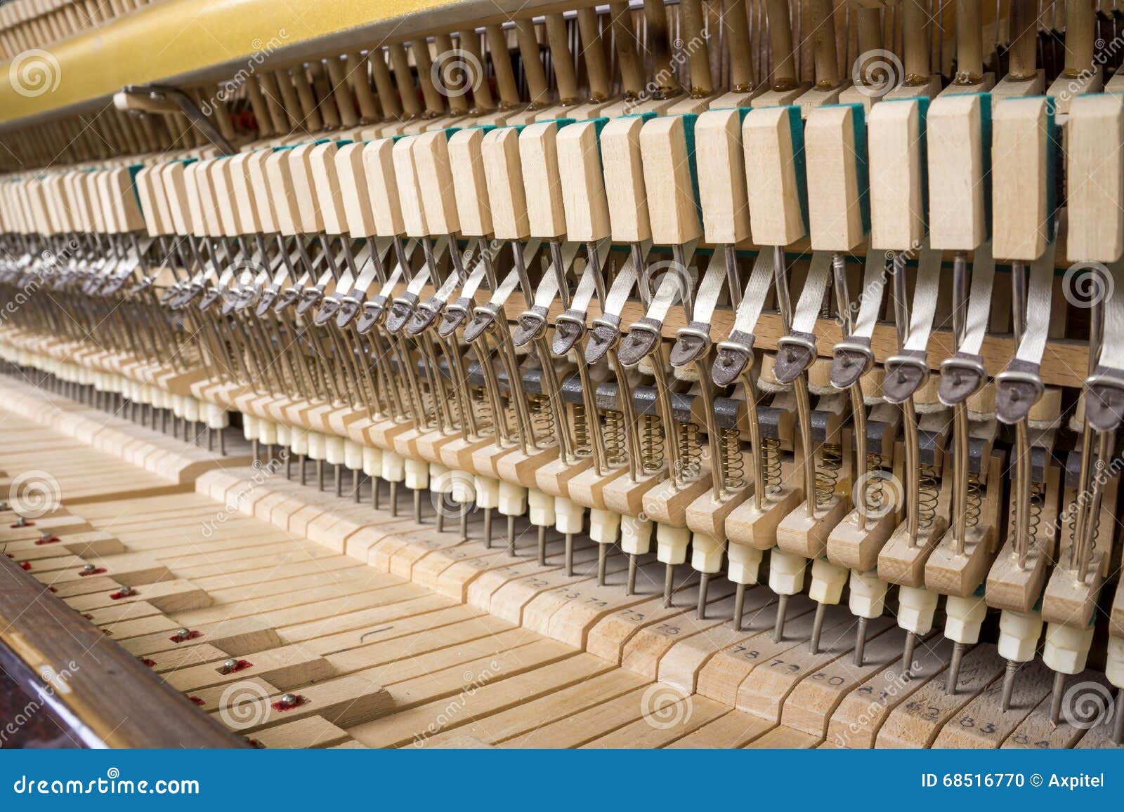 Action Mechanics of an Upright Piano Stock Photo - Image of inside ...