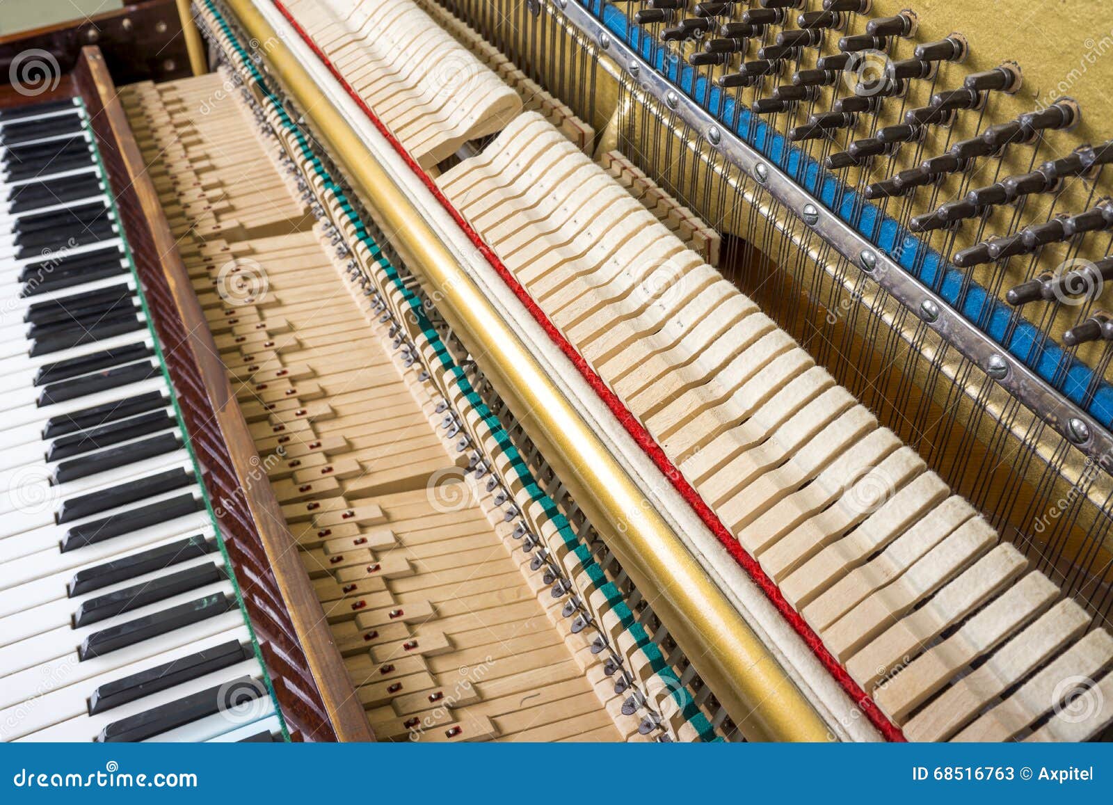 Action Mechanics of an Upright Piano Stock Image - Image of mechanics ...