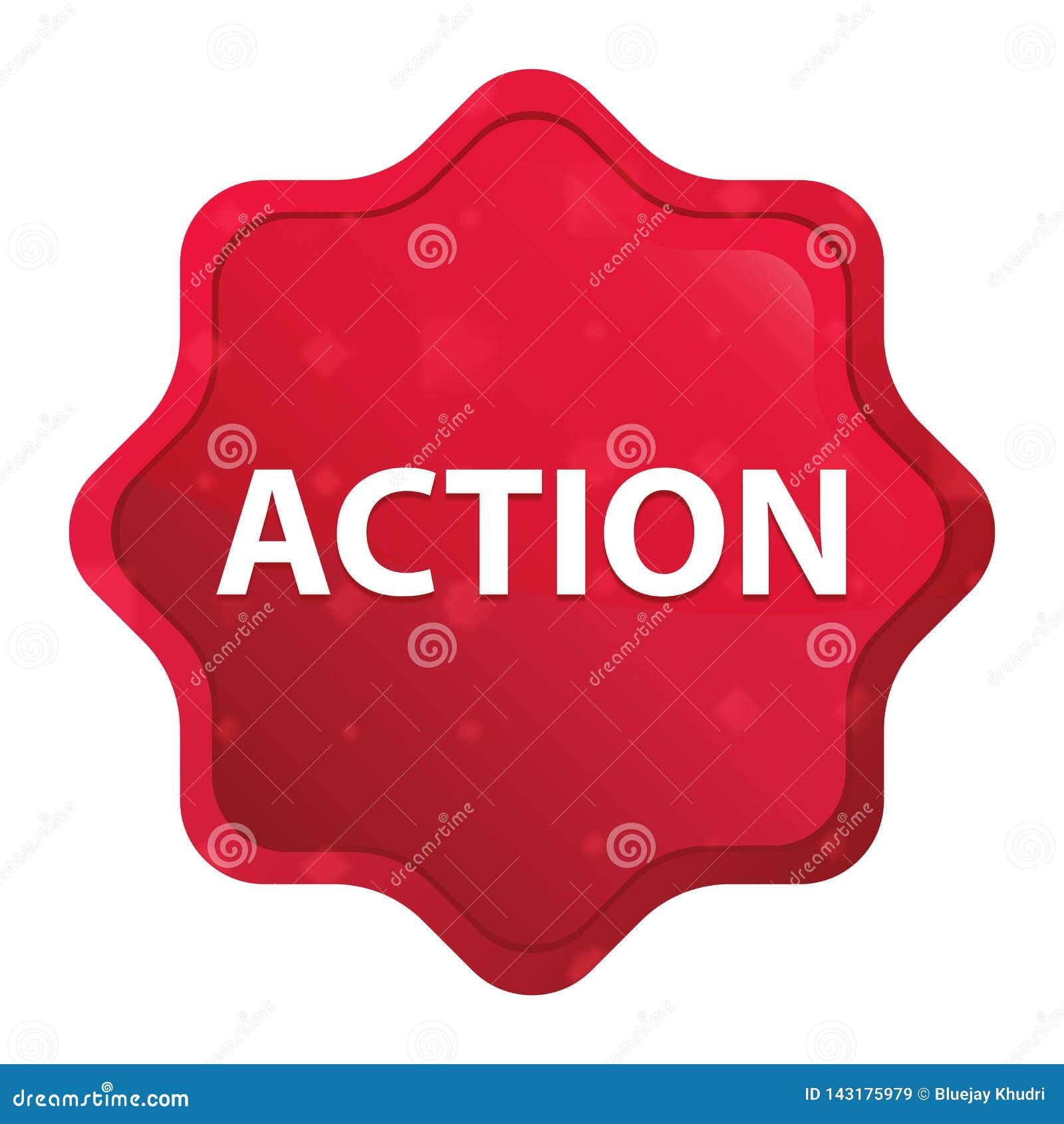 Action Misty Rose Red Starburst Sticker Button Stock Illustration ...
