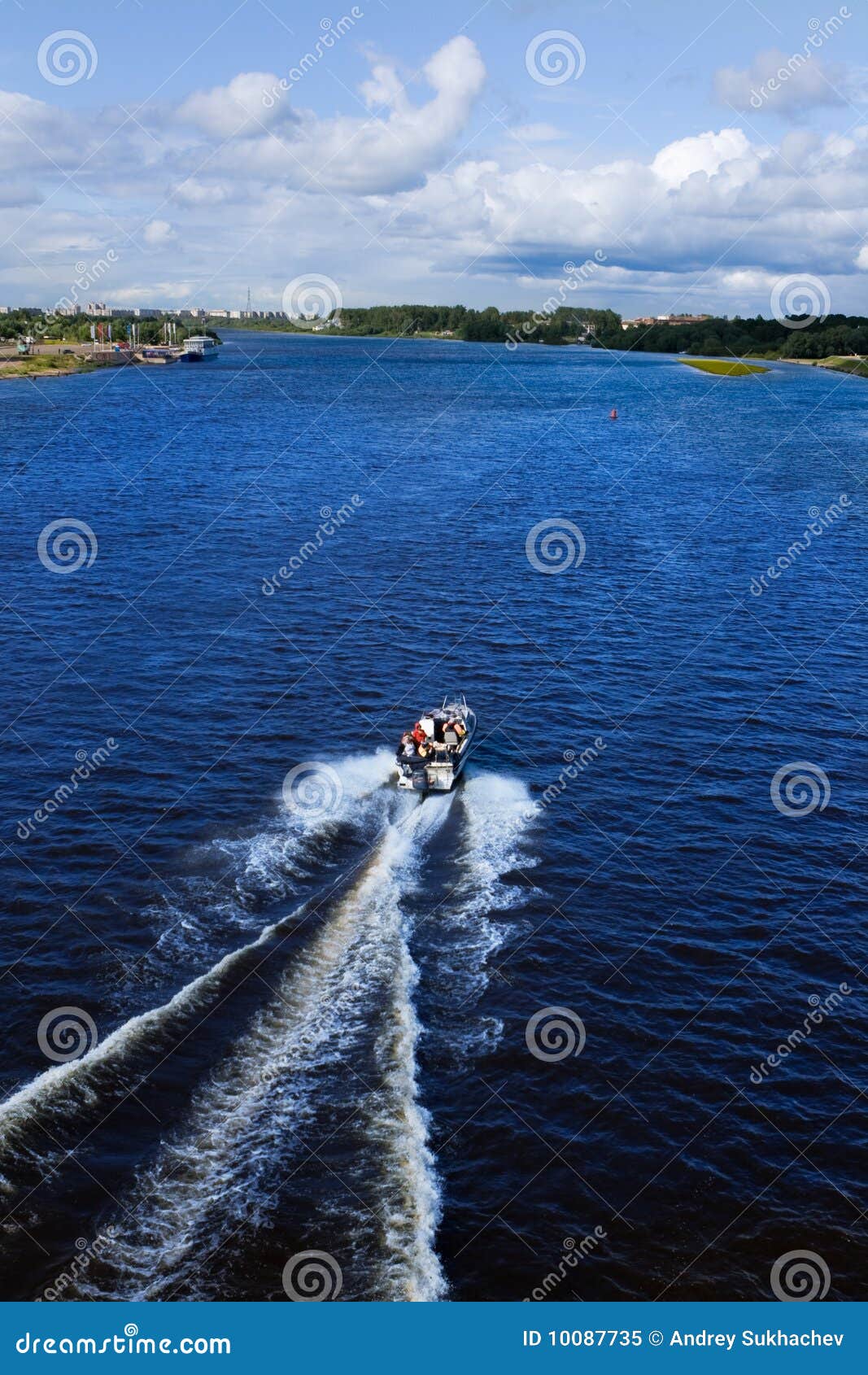 Action motor boat stock image. Image of action, river - 10087735