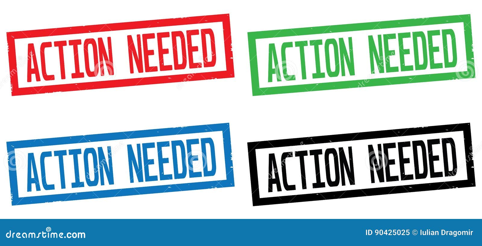 ACTION NEEDED Text, on Rectangle Border Stamp Sign. Stock Illustration ...