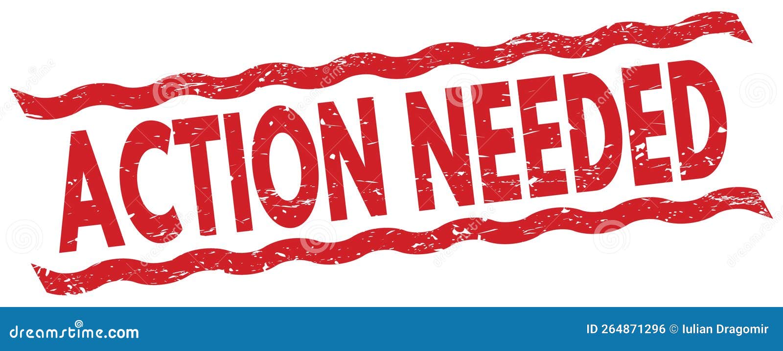 ACTION NEEDED Text on Red Lines Stamp Sign Stock Illustration ...
