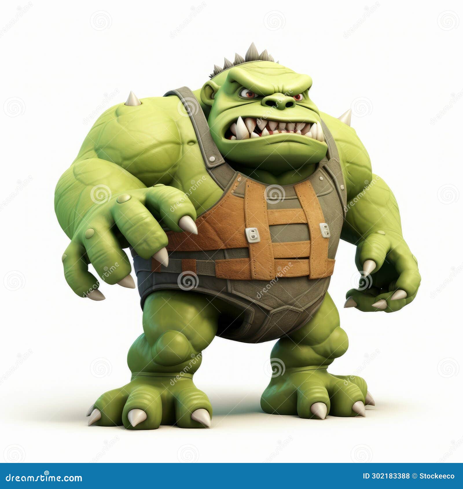 Action-packed 3d Monster Clash of Clans Style on White Background Stock ... Action-packed 3d Monster Clash of Clans Style on White Background Stock ...