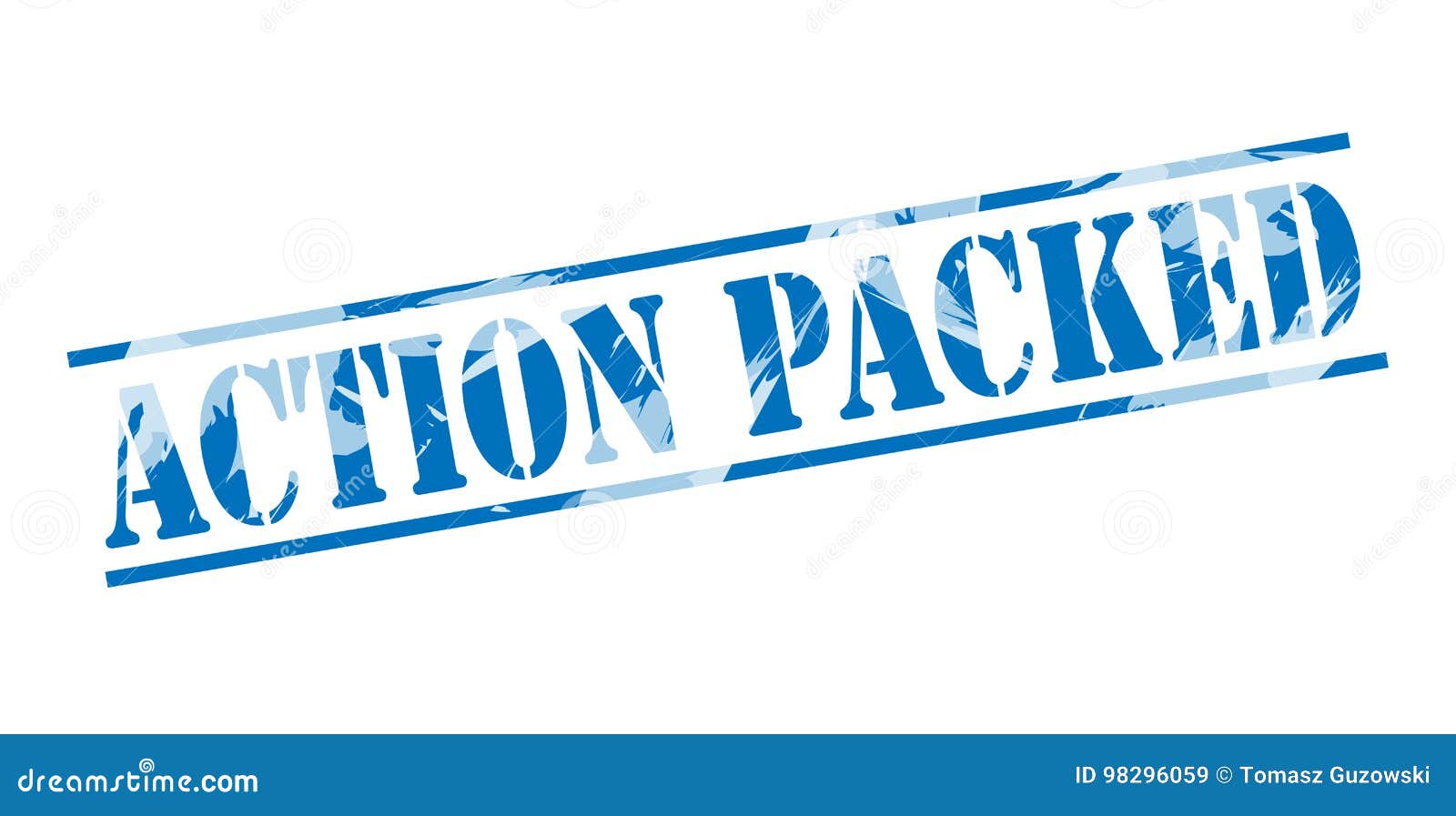 Action packed blue stamp stock illustration. Illustration of background ...